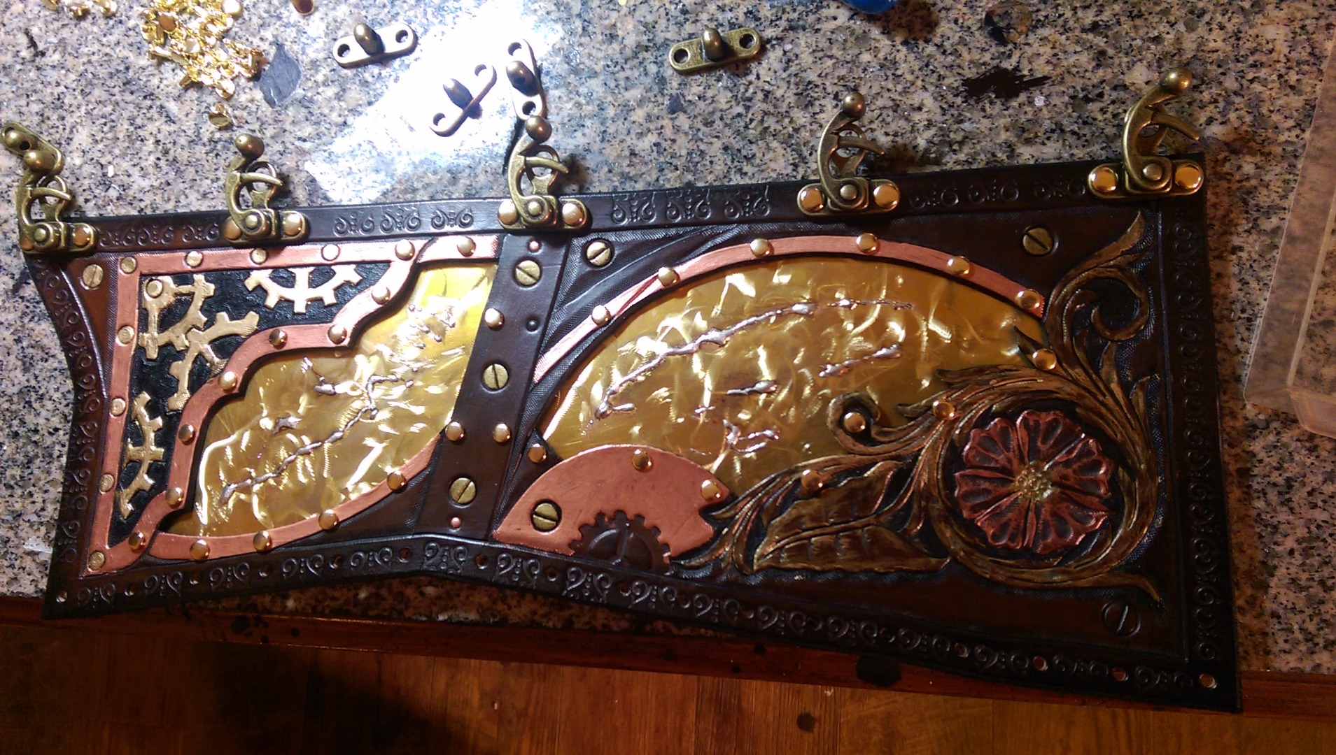 Handmade Steampunk Leather Corset With Brass Inlays and Custom Tooling ...