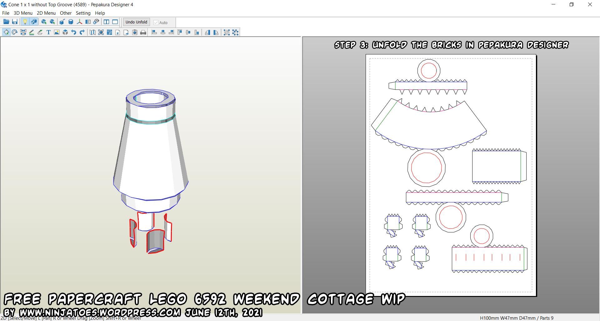 How to Make a Papercraft 1990 LEGO Set 6592 Weekend Cottage in 7 Easy ...