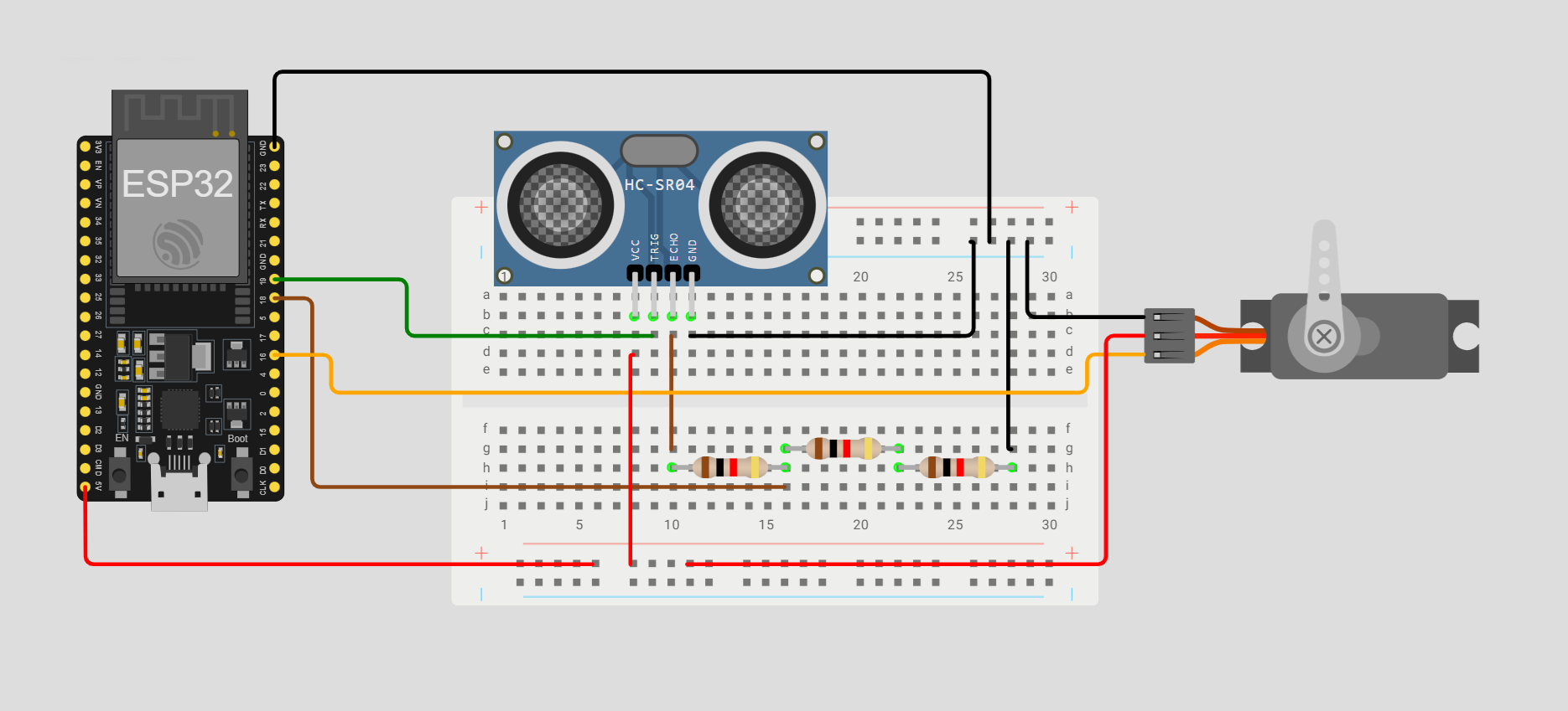 Automatic Barrier Gate With ESP32 and HC-SR04 (Arduino IDE) : 6 Steps ...