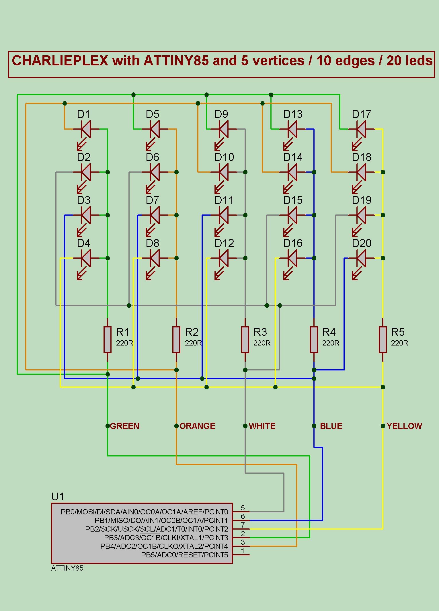 Arduino Attiny85 Charlieplexing : 5 Steps - Instructables
