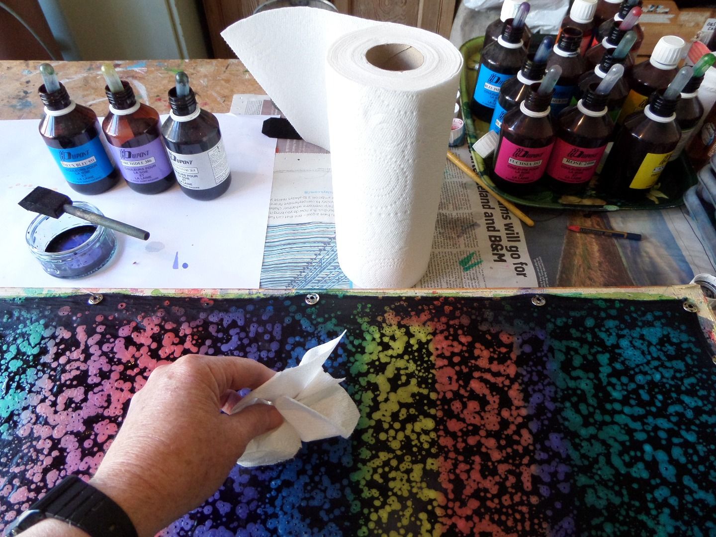 Rainbow Batik Silk Scarf Using a Teazle! : 11 Steps (with Pictures ...