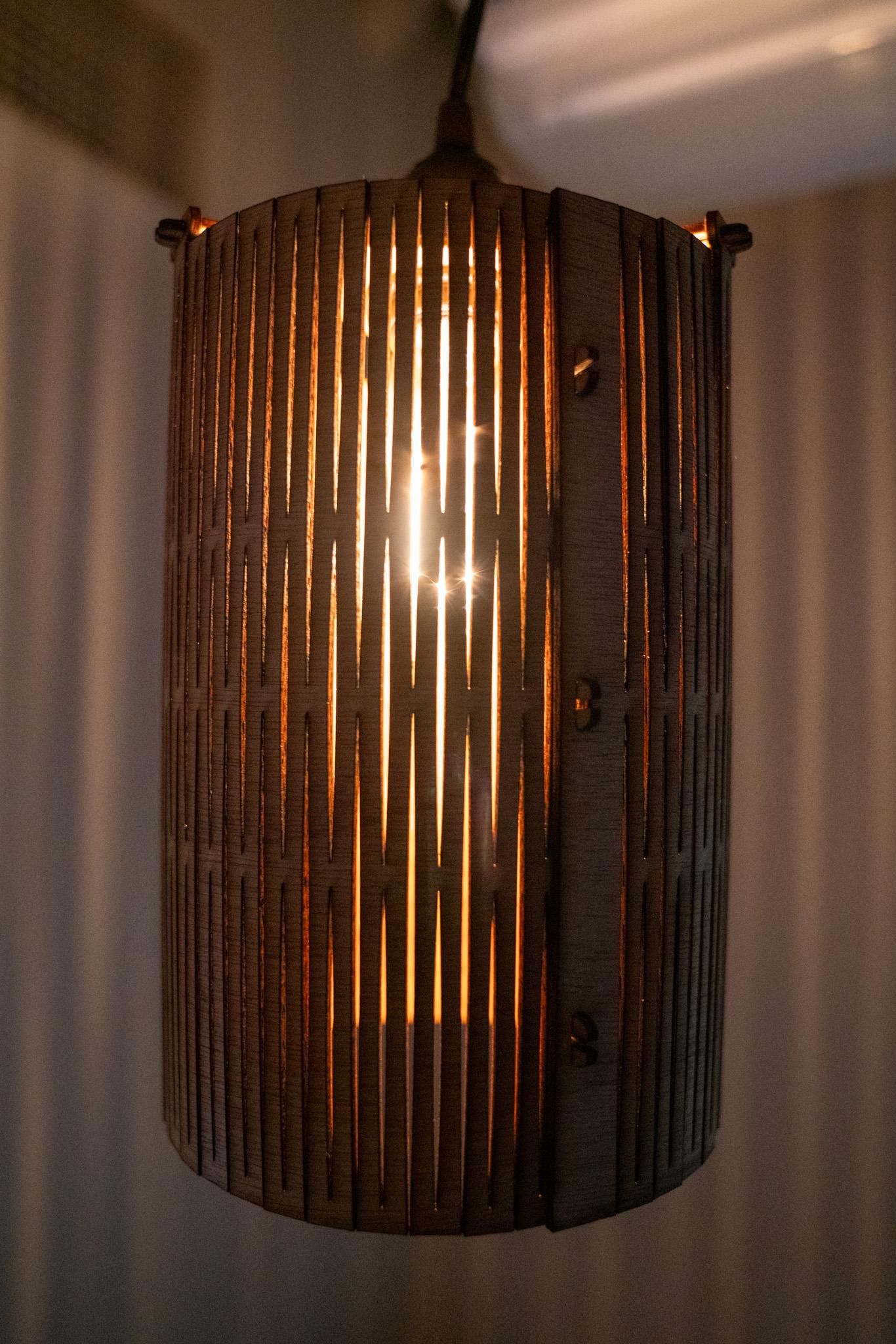 Laser Cut Hanging "Living" Hinge Lamp With Snaps : 3 Steps (with ...