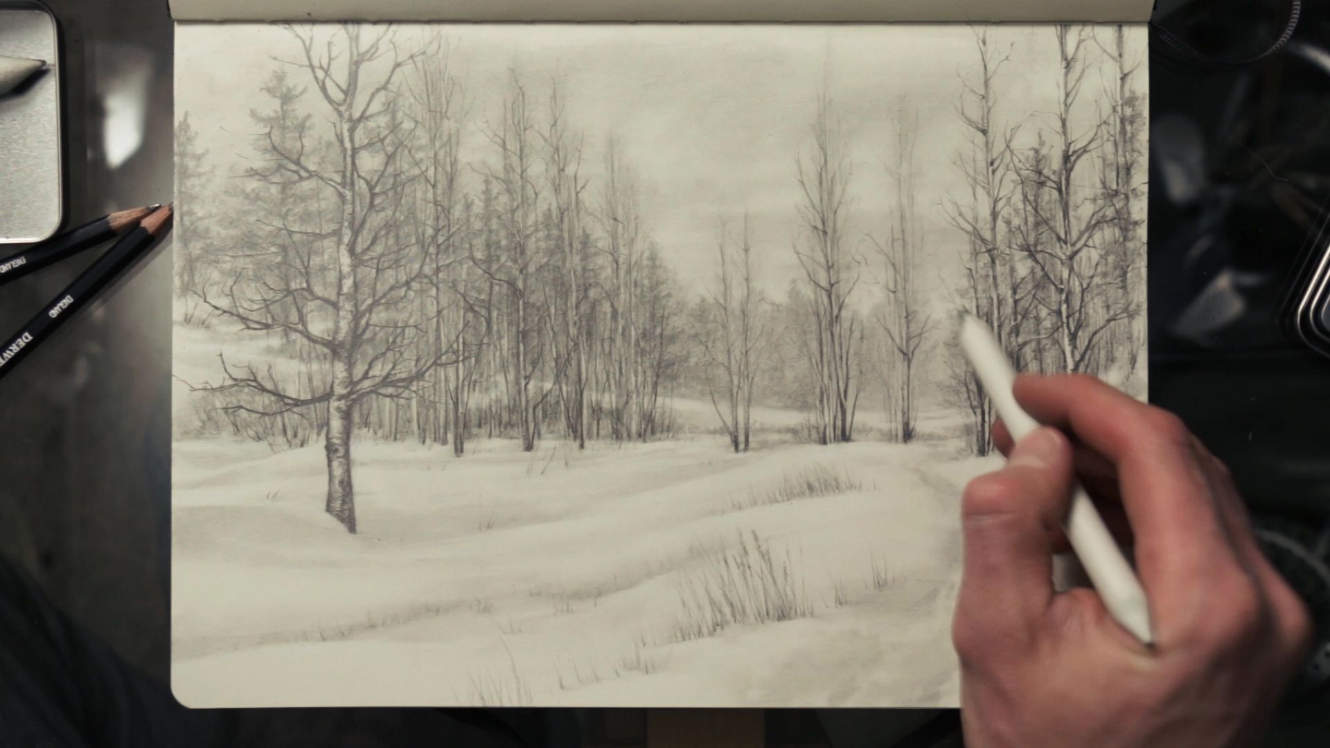 Drawing a Landscape With Pencil // Timelaps Art Video : 5 Steps (with ...