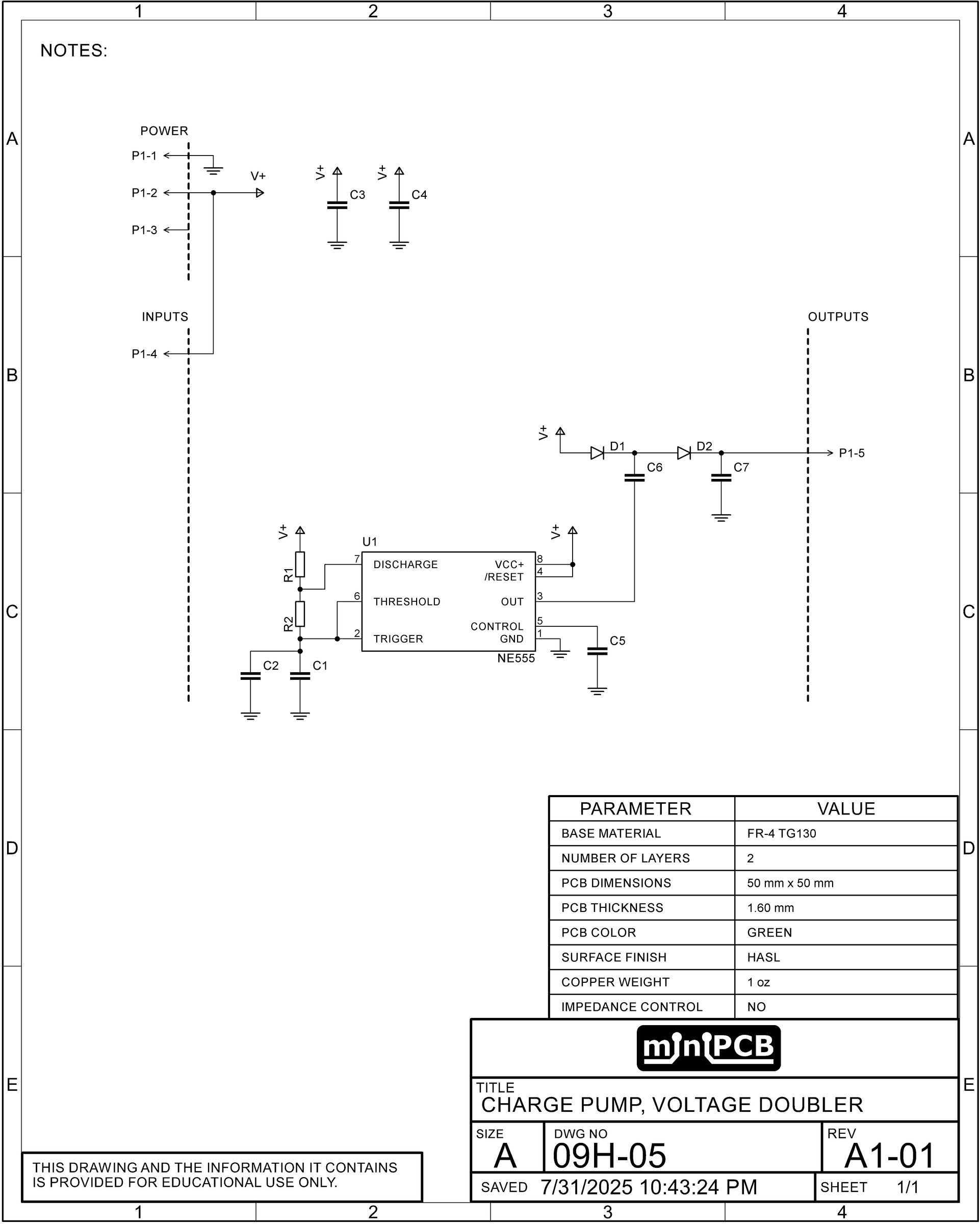 Charge Pump, Voltage Doubler (555 Timer), MiniPCB, 09H-05 : 3 Steps ...