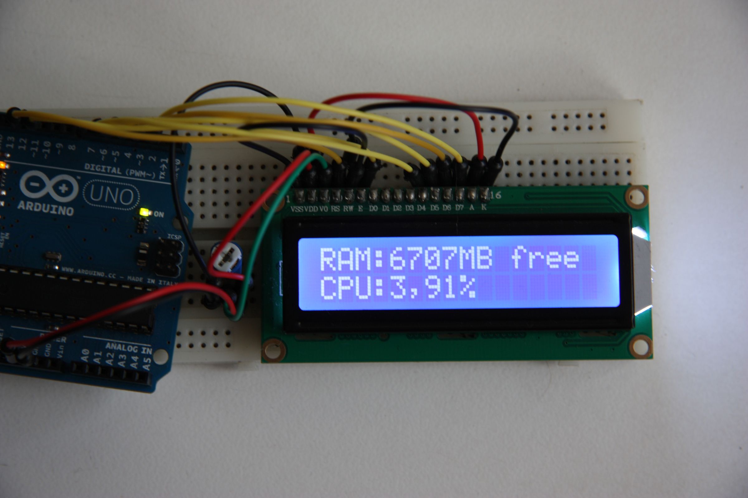 Arduino CPU+RAM Usage Monitor LCD : 5 Steps - Instructables