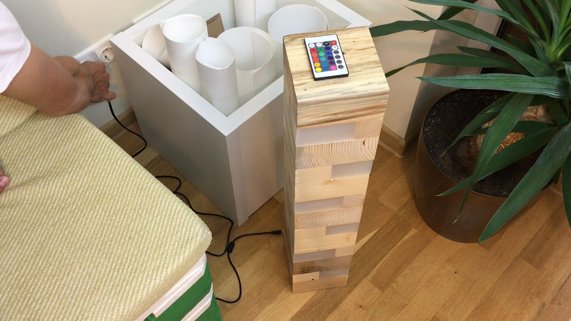 Colored LED Lamp From Pallet Wood Blocks : 10 Steps (with Pictures ...