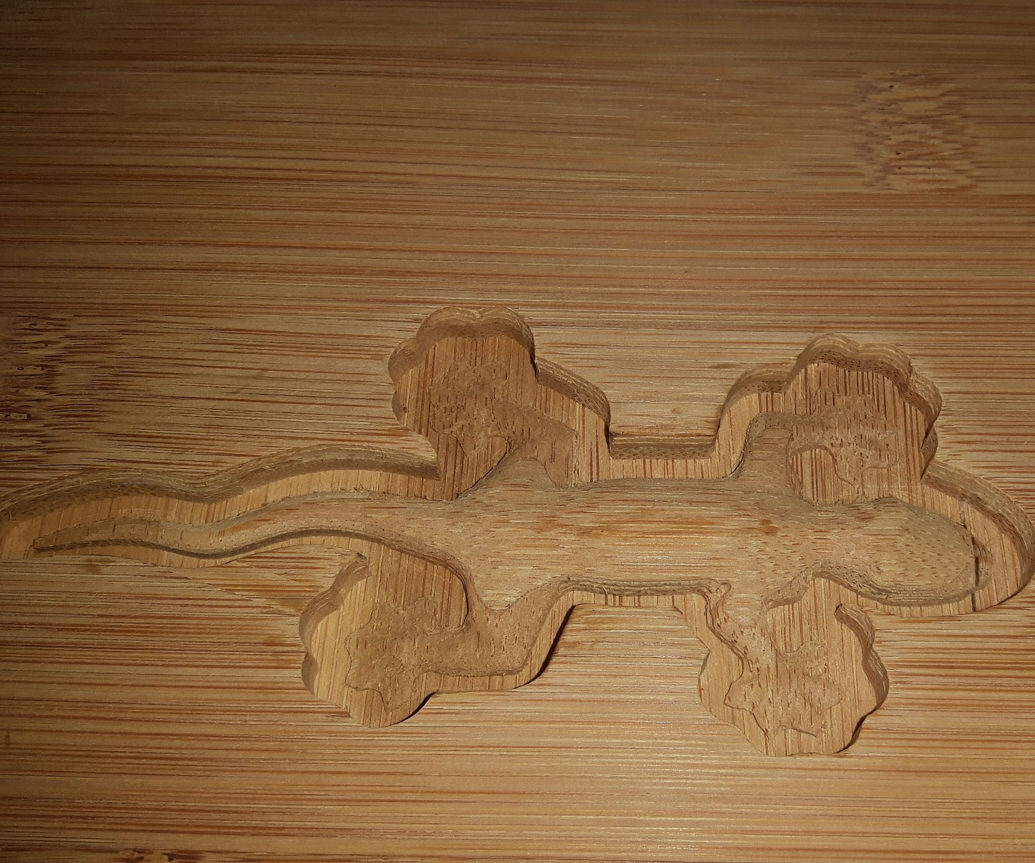 Bamboo Cutting Board With Gecko Made on Cnc Homemade Milling Machine ...