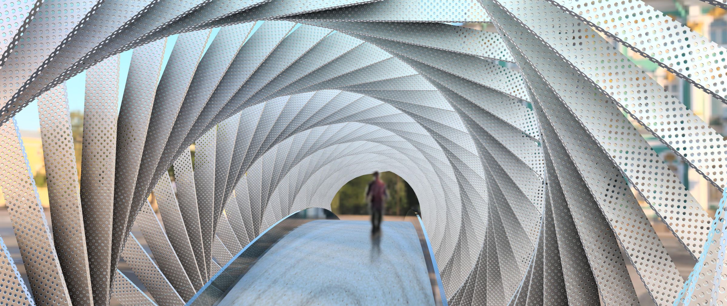Time-Space Tunnel: a Pedestrian Bridge Beyond Dimensions : 4 Steps ...