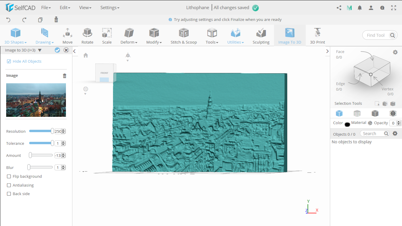 How to Model and Print Your Own Lithophane | SelfCAD : 6 Steps - Instructables
