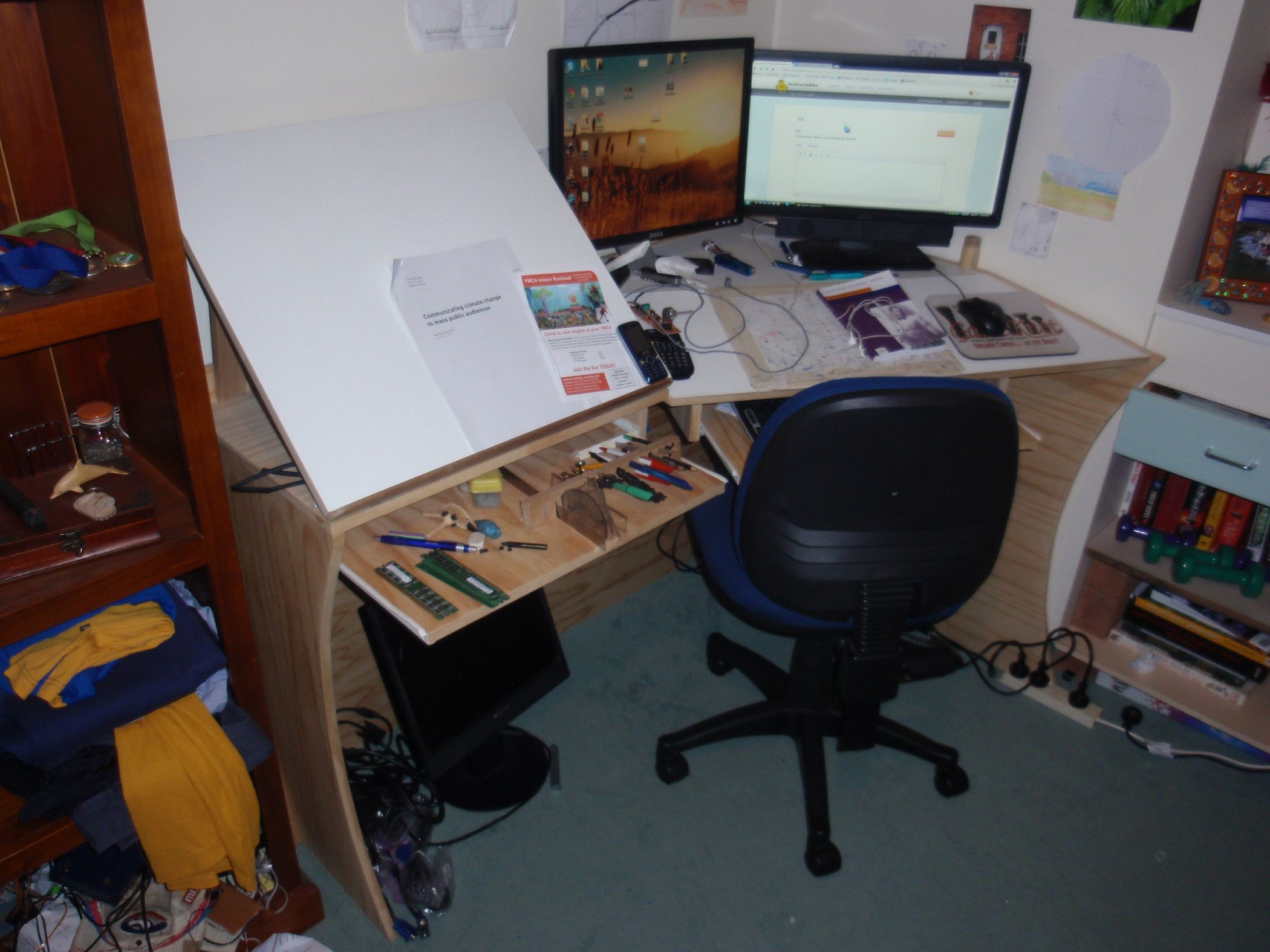 Computer Desk and Drawing Board - Instructables