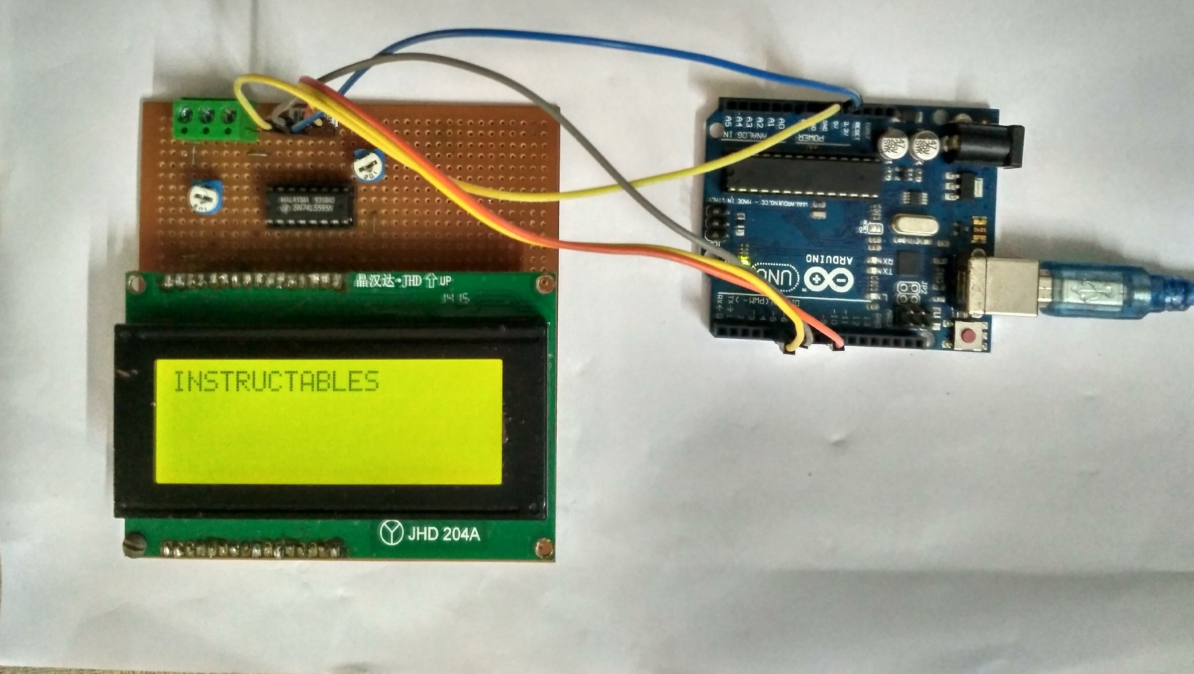 Interfacing 20x4 LCD to Arduino Using Only 3 Pins : 9 Steps (with ...