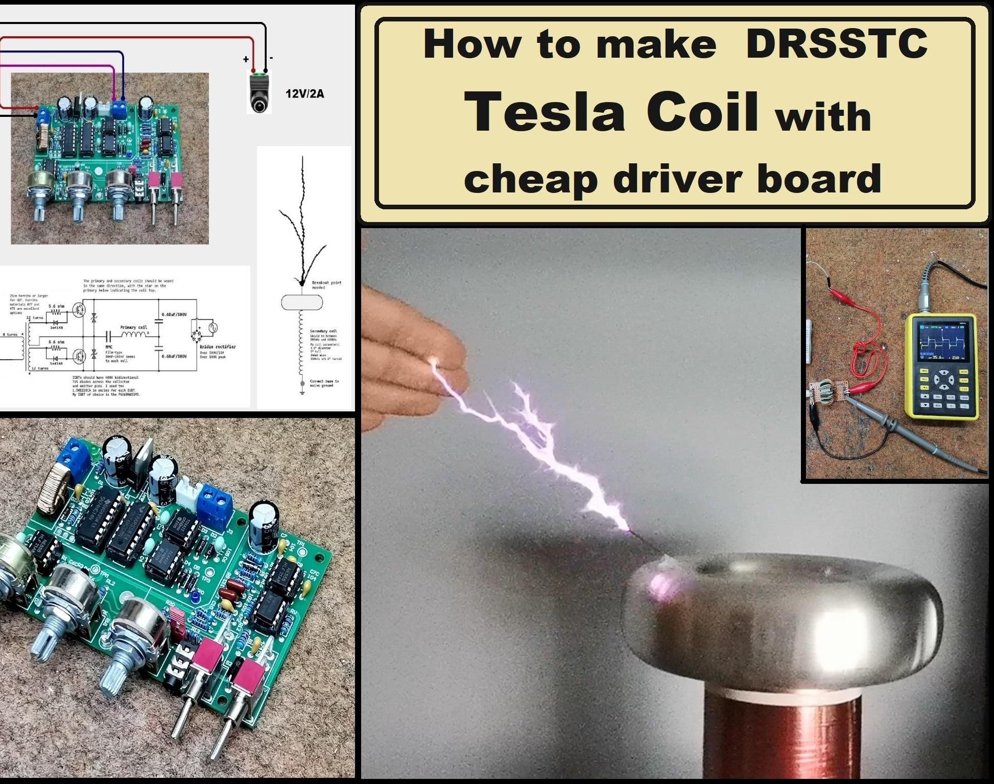 DIY DRSSTC Music Tesla Coil With Interrupter Using Cheap Driver Module ...
