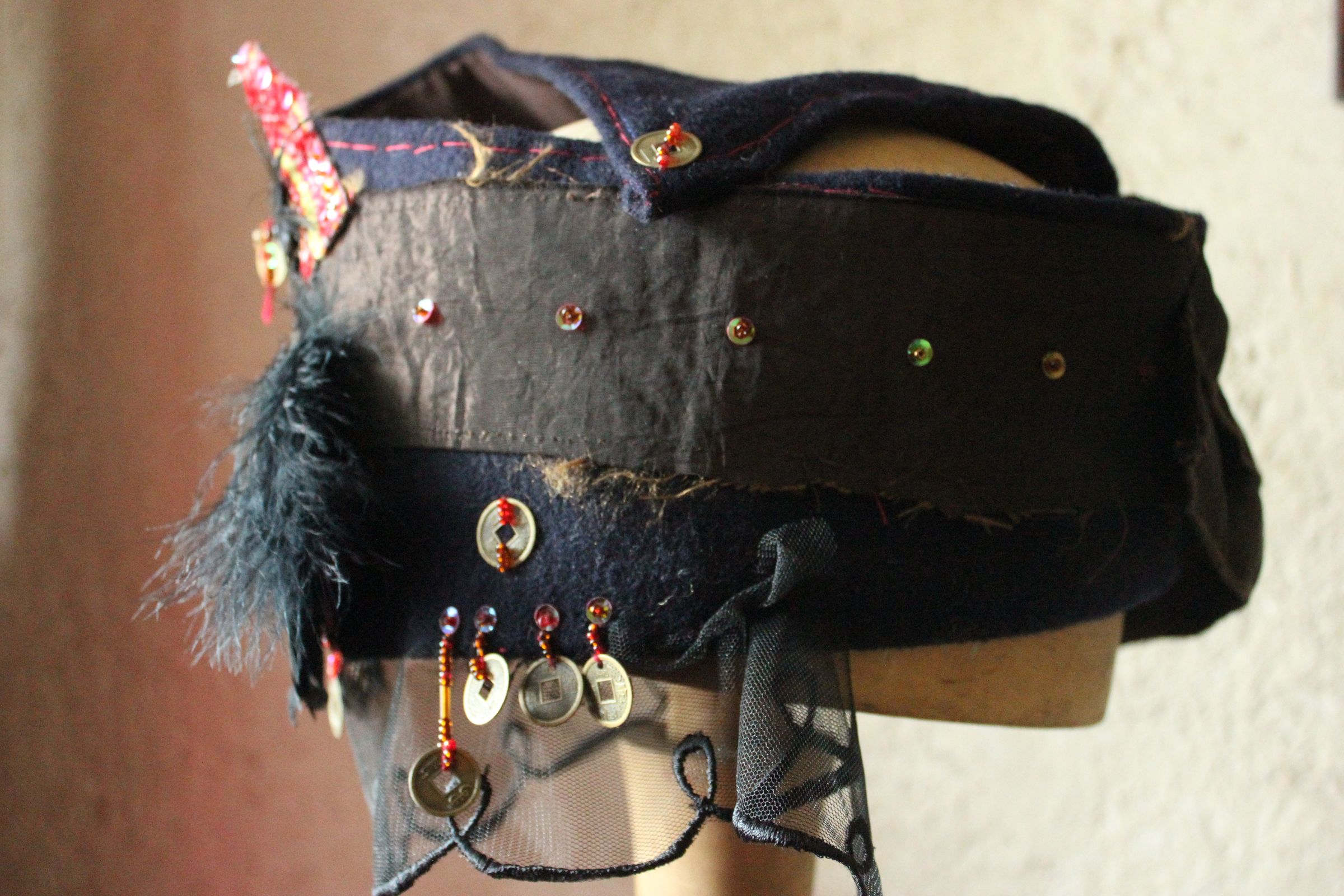 Gothic Witch's Hat With Double Veil From Remnants & Found Objects : 3 ...
