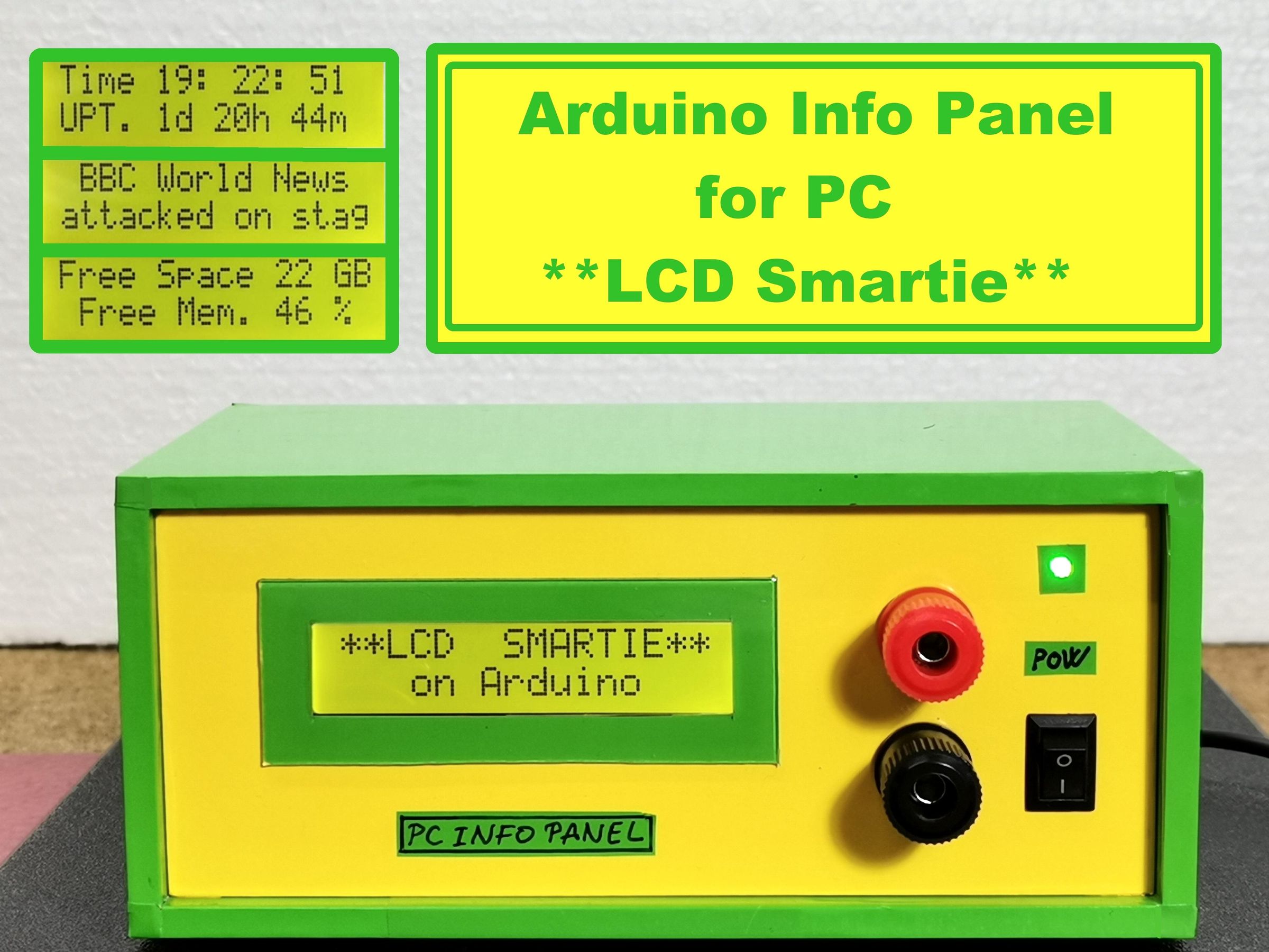 Arduino LCD Info Panel for PC (LCD Smartie) : 4 Steps - Instructables