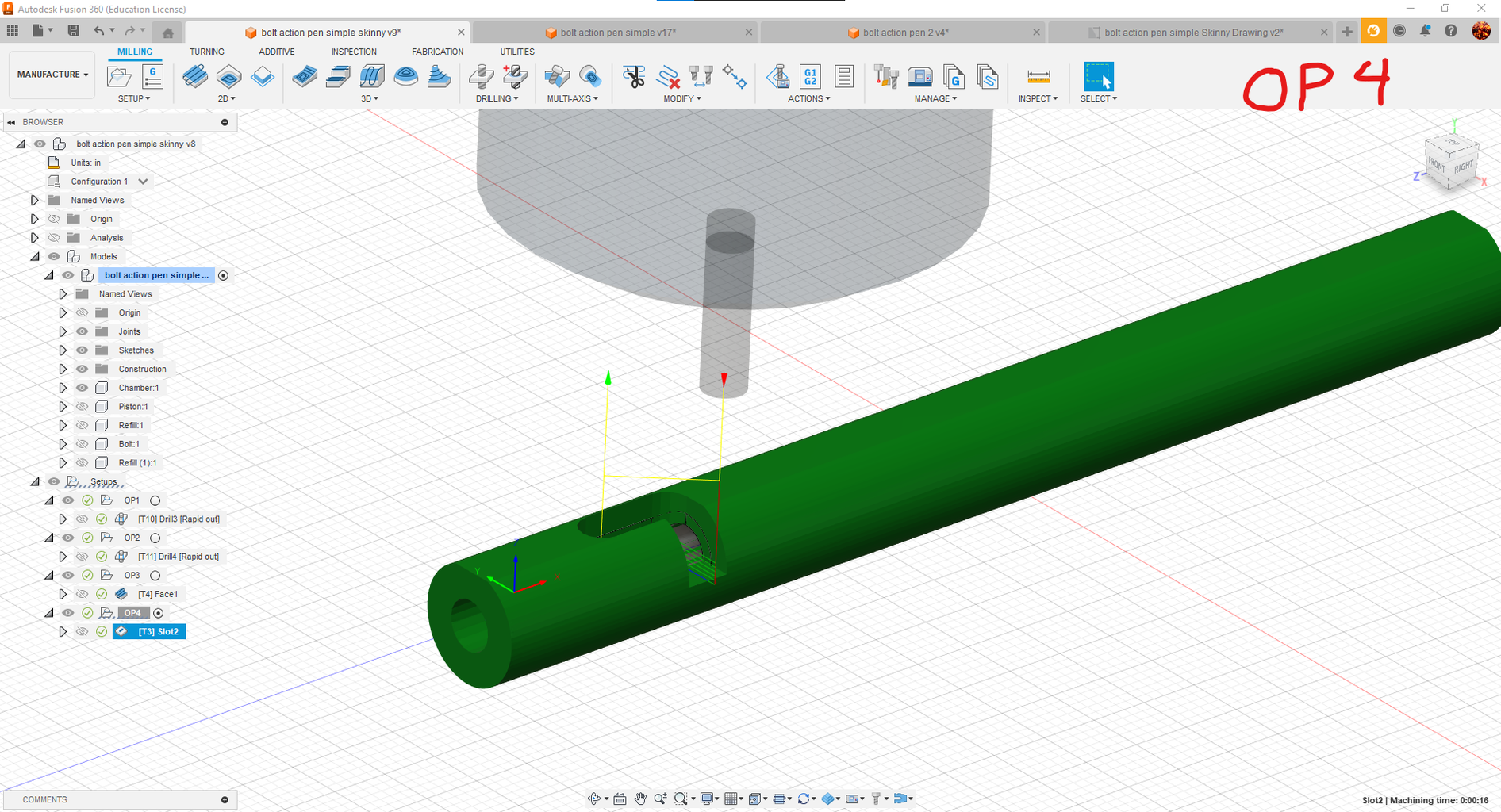 Cad Cam And Cnc A Bolt Action Pen 7 Steps With Pictures