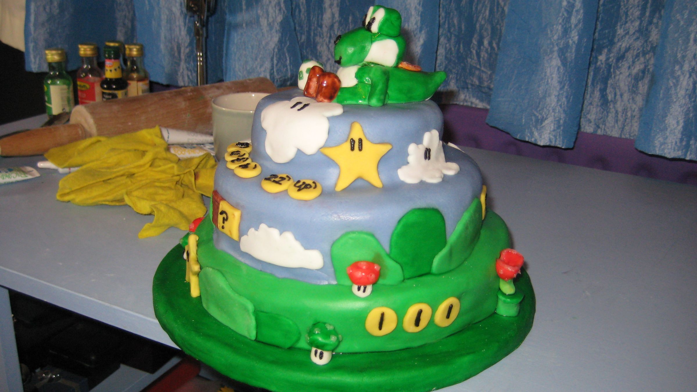 Making Super Mario - Yoshi Birthday Cake : 6 Steps (with Pictures ...