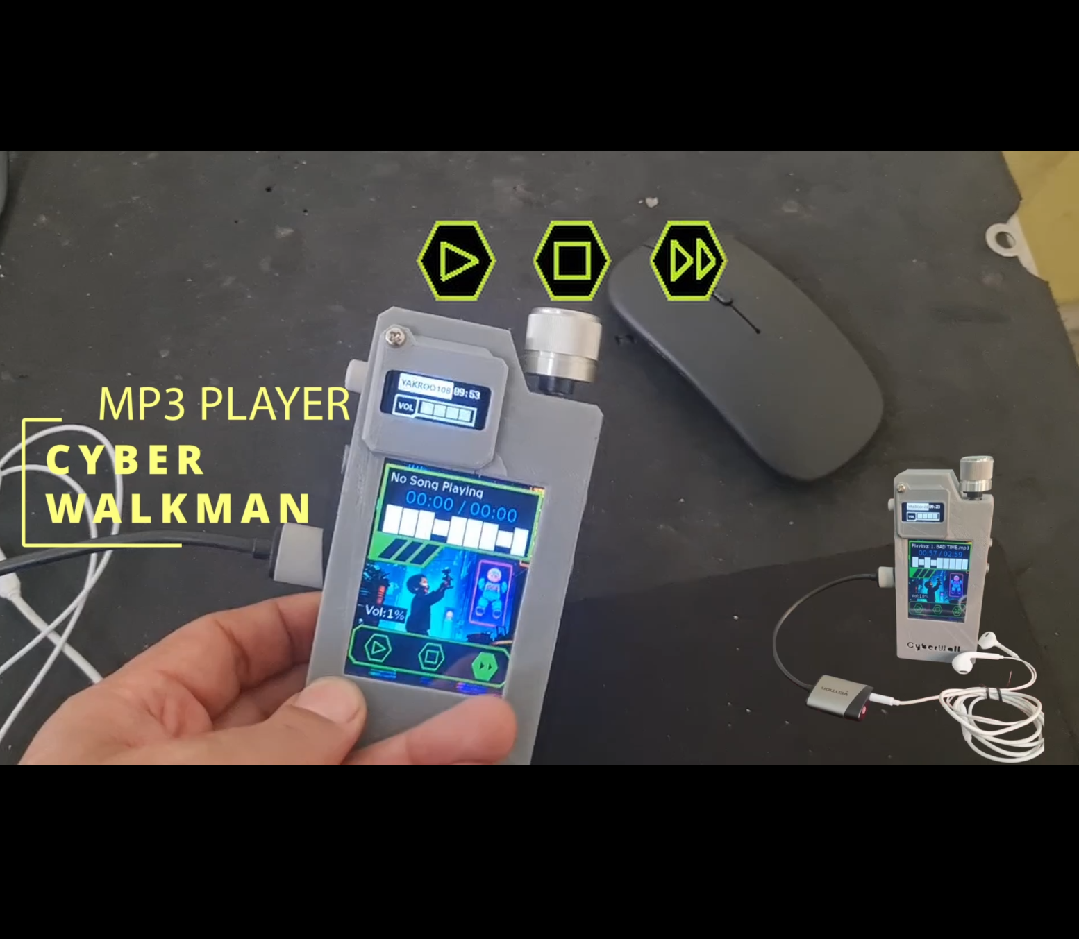 Cyber Walk Man :Cyberpunk-style Multi-Display Music Player : 8 Steps - Instructables