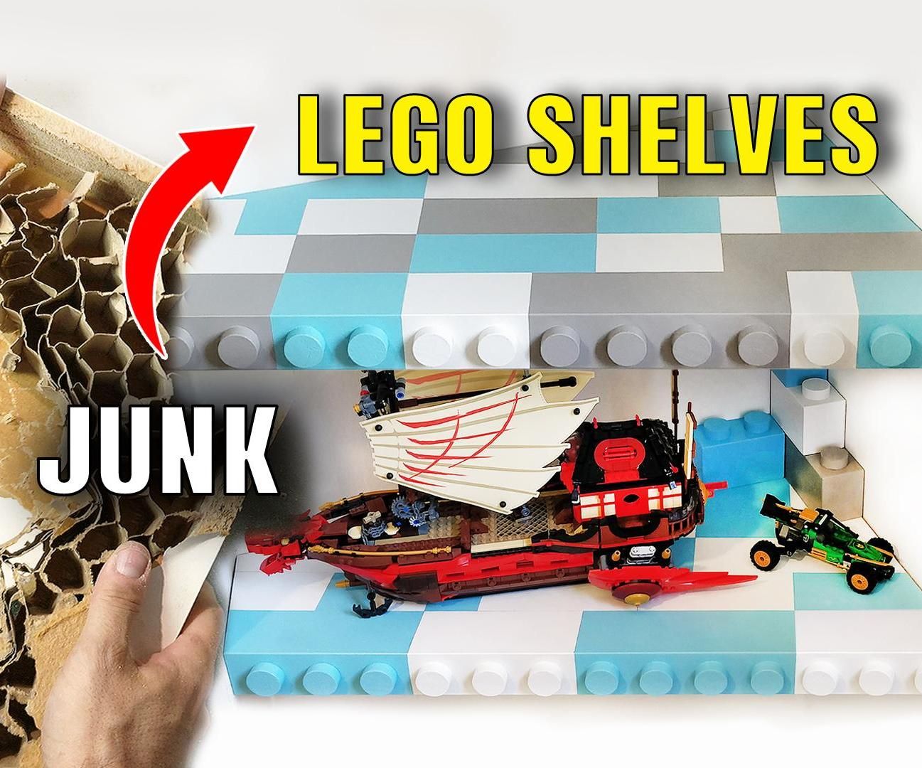 LEGO Display Shelf - LEGO Shaped Floating Shelves Made From Trash : 51 ...