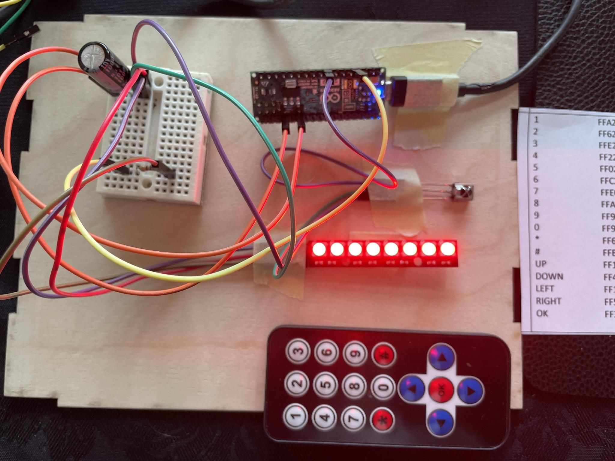 Lighting a NeoPixel Ring or NeoPixel Stick With IR Receiver and Remote Control With Arduino or ...