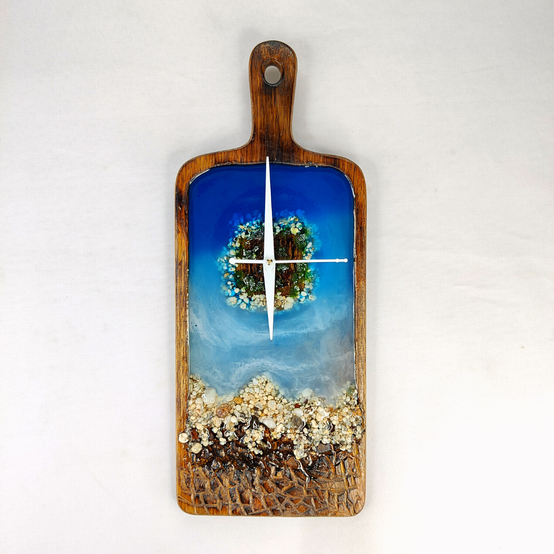 DIY Epoxy Clock: a Chopping Board Clock With a Blue Ocean! : 5 Steps ...