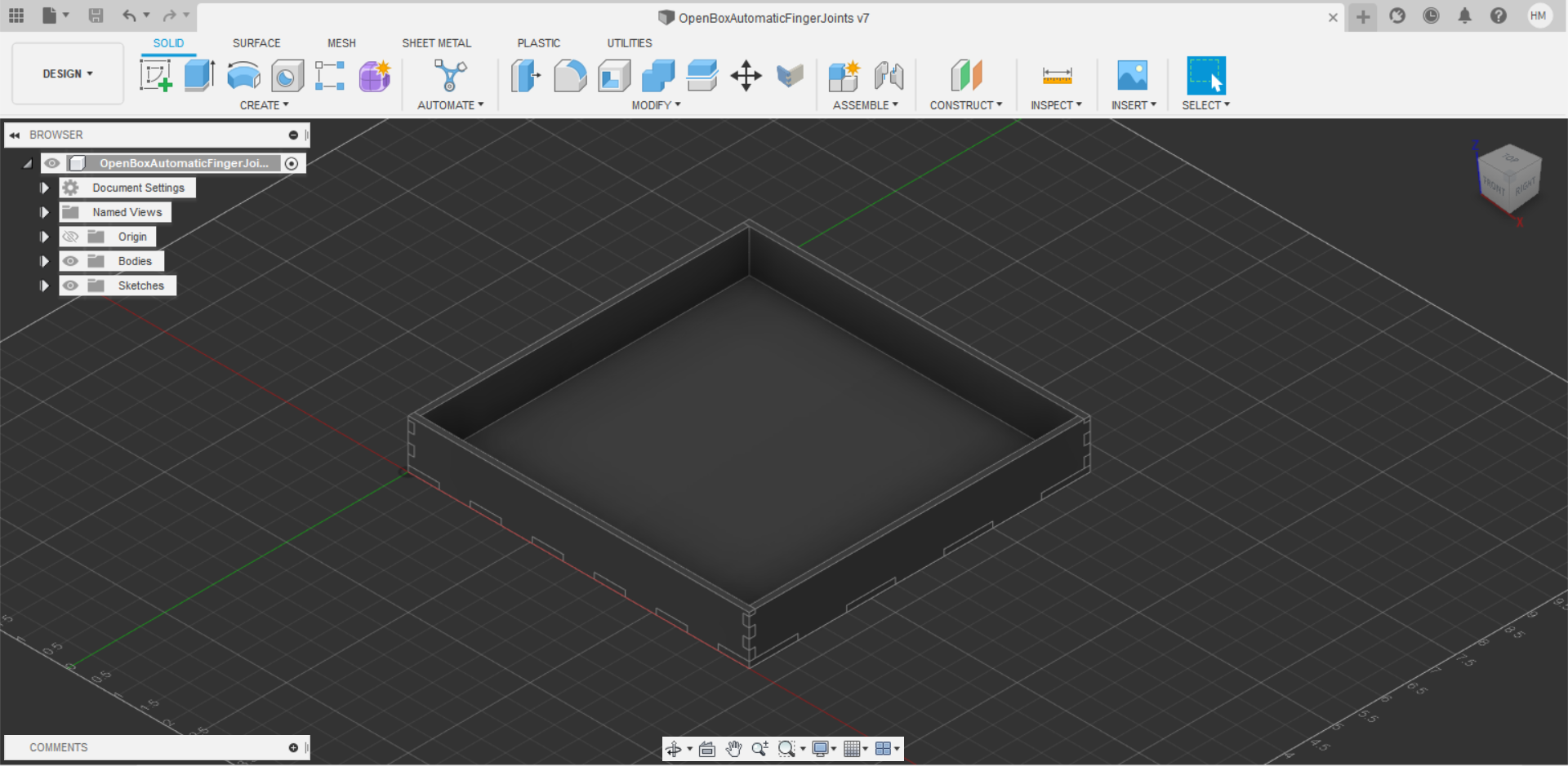 Parametric Open Box With Finger Joints in Fusion360 : 3 Steps ...