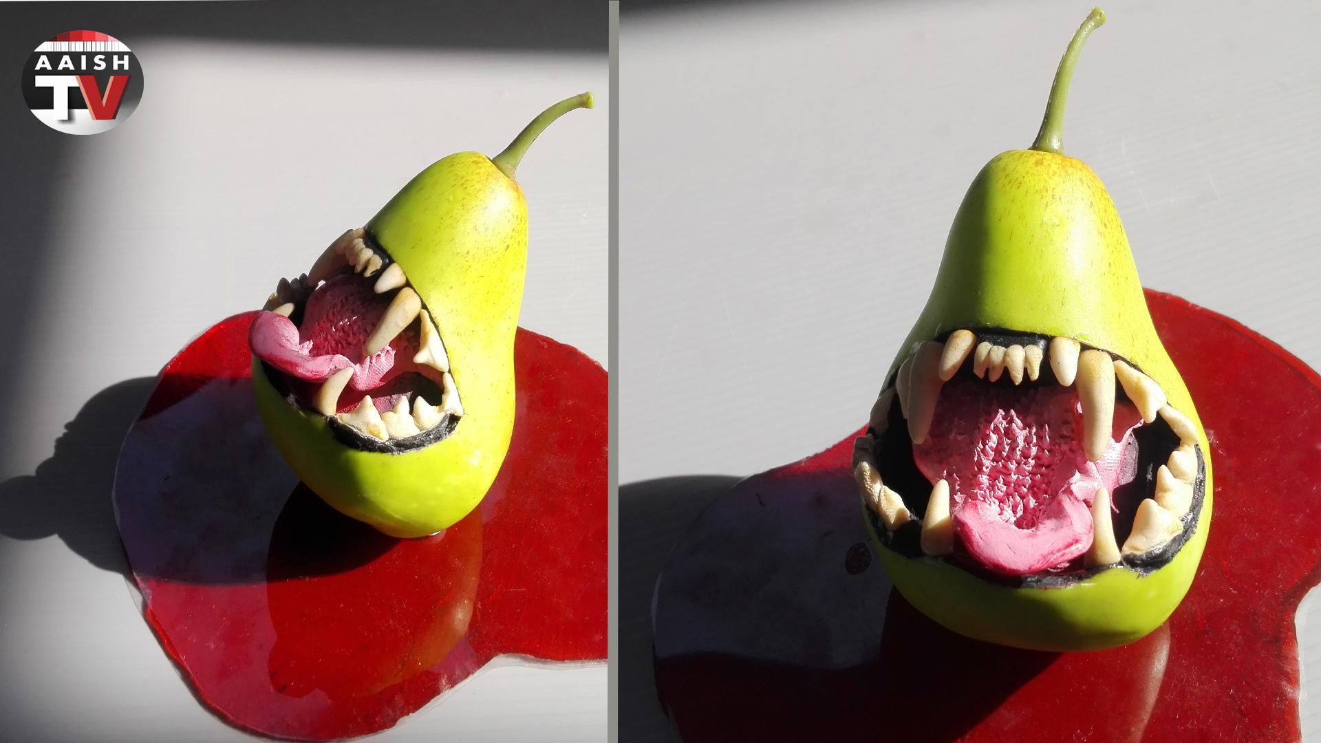 How to Make Halloween Zombie Pear in Faux Blood | Halloween Resin Art ...
