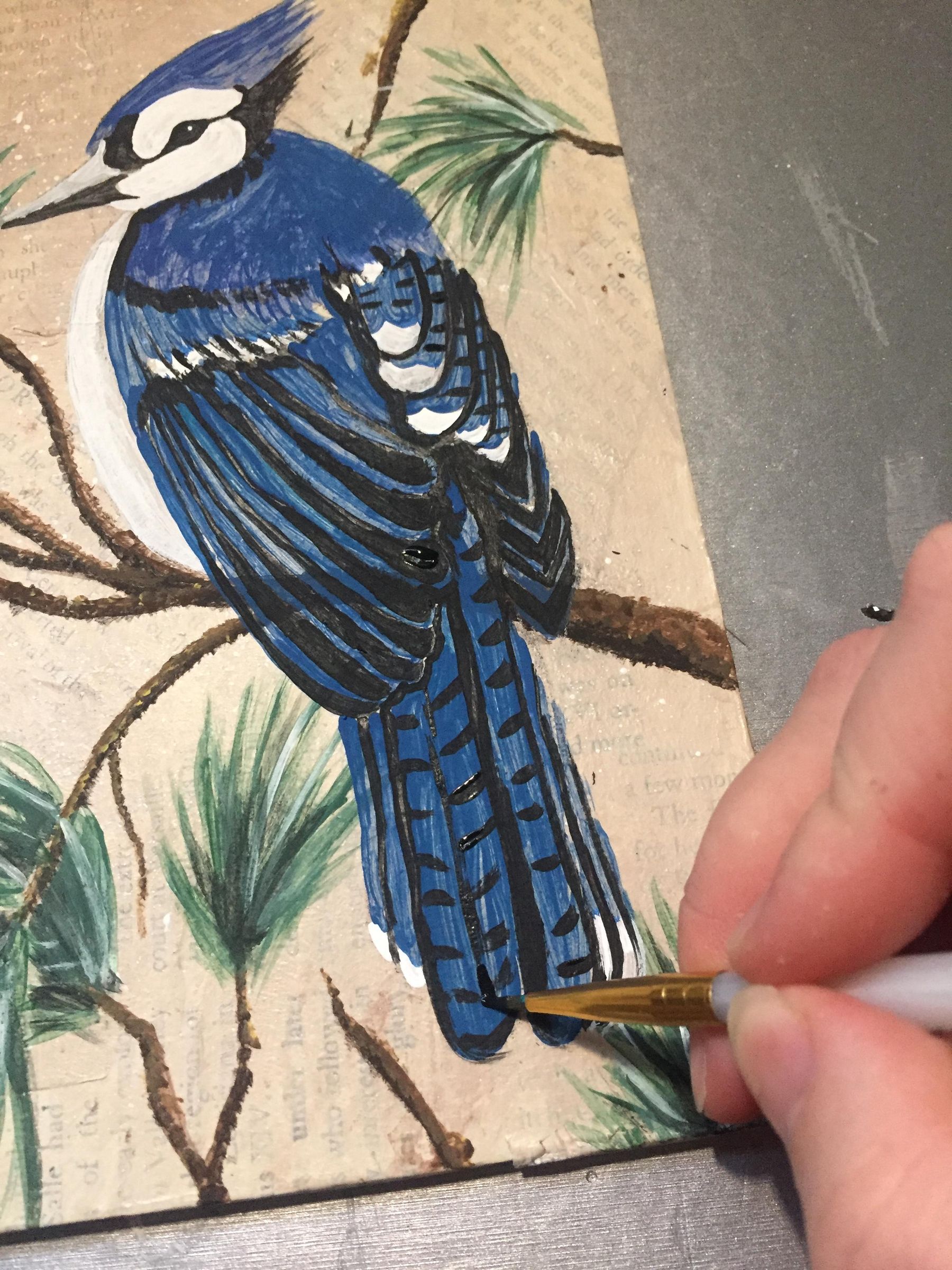 How to Paint a Blue Jay on a Branch. : 13 Steps (with Pictures ...