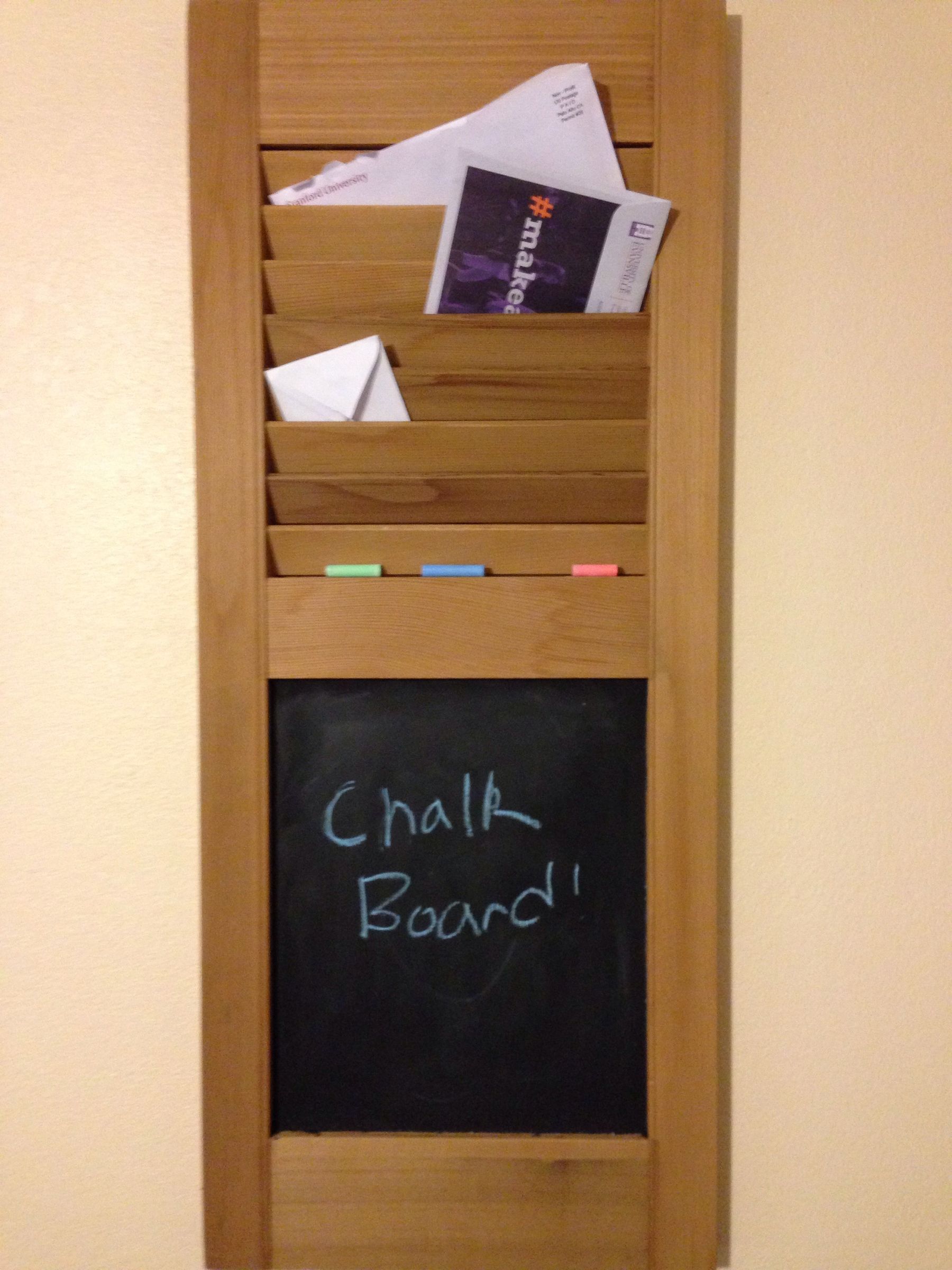 Shutter Organizer With Chalk Board : 7 Steps - Instructables