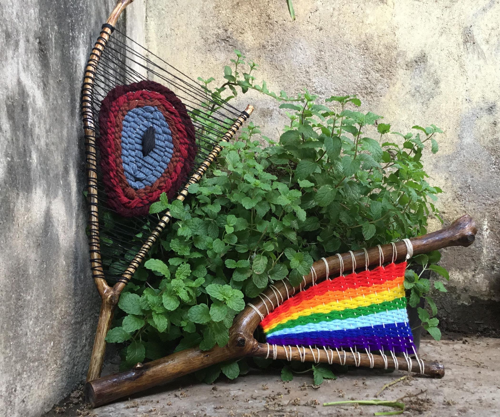 Wood & Yarn (Full & Partial Branch Weaving, Tiny Birds) - Home Decor ...