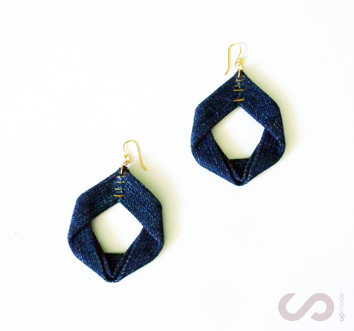 Upcycled Denim Earrings DIY Jewelry Tutorial by Upmade : 8 Steps (with ...