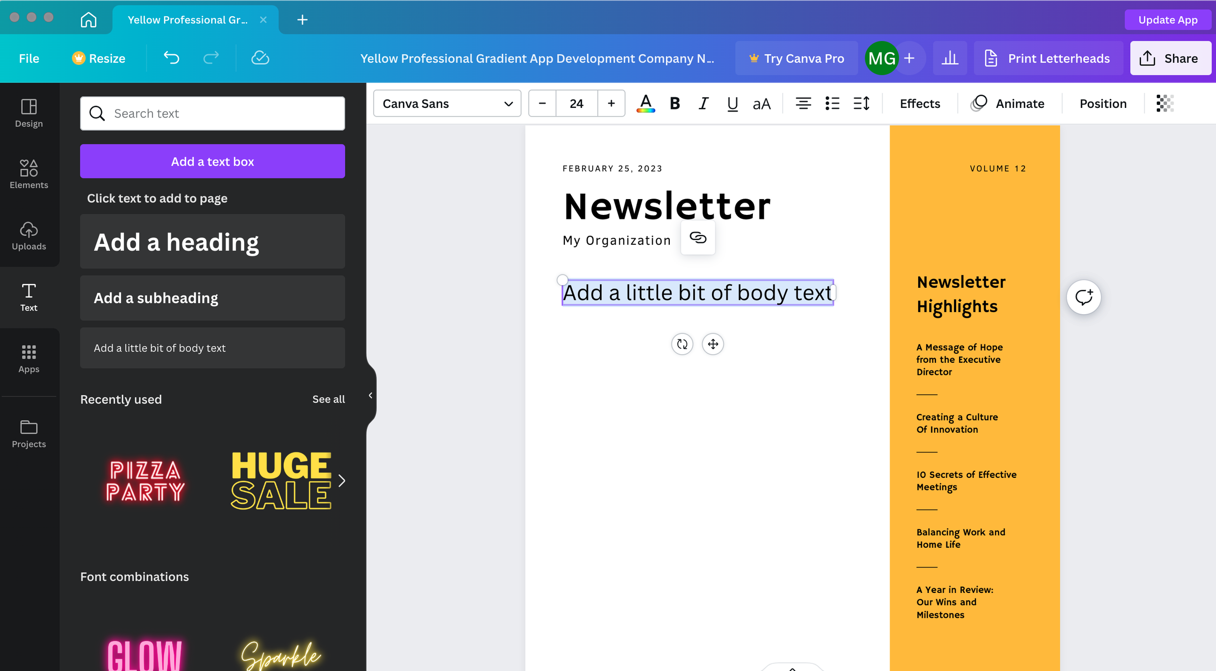 How to Make a One-page Newsletter on Canva : 6 Steps - Instructables