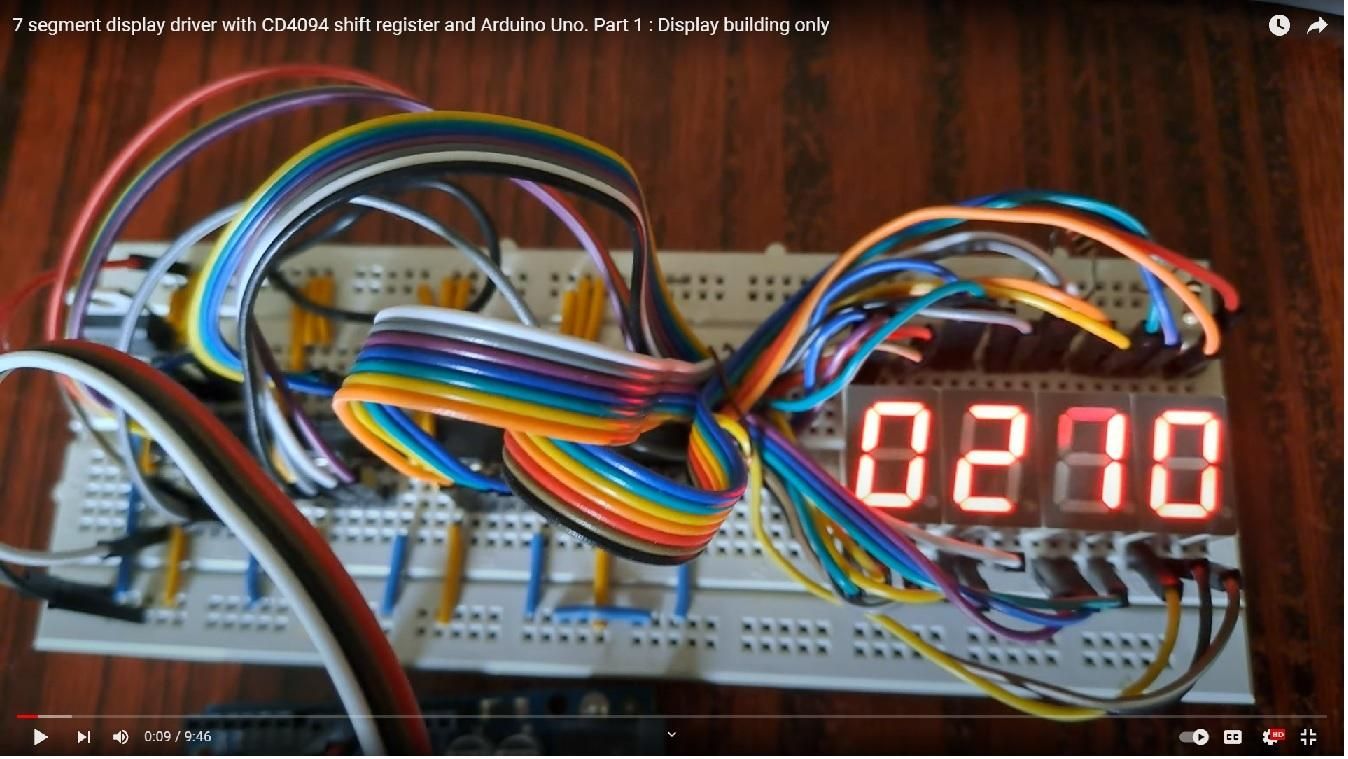 7 Segment Display Driver With CD4094 Shift Register and Arduino Uno. Part 1 : Display Building ...