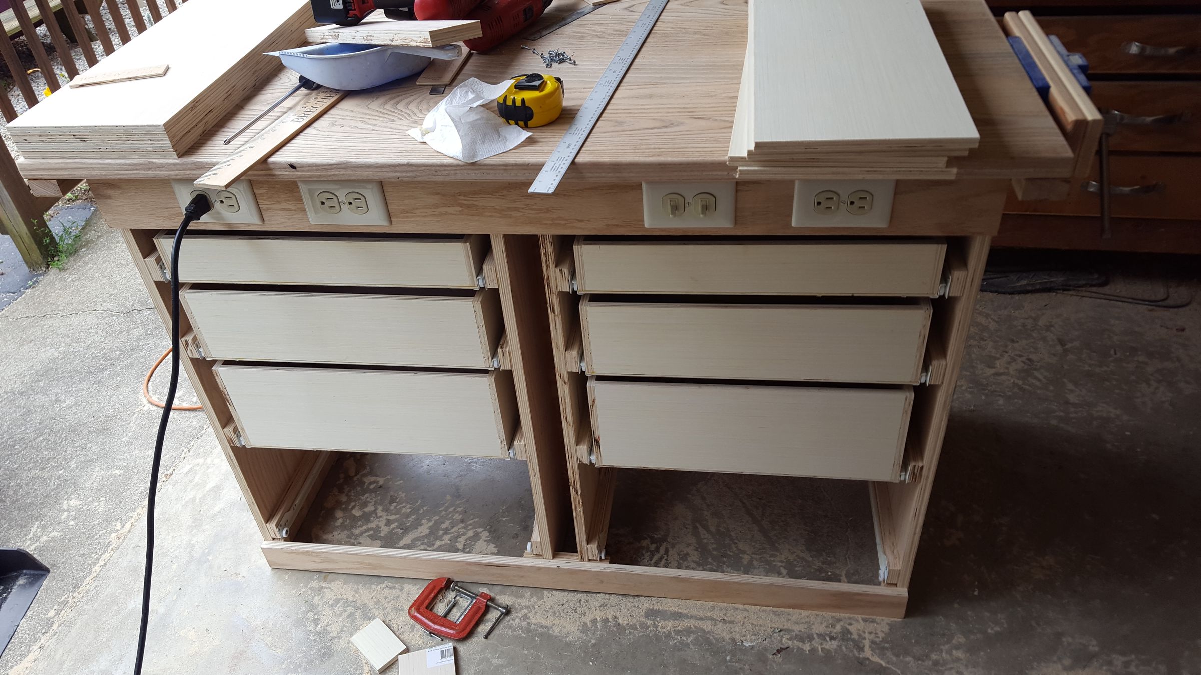 Workbench With Drawers, Power, and Wood Vise : 15 Steps (with Pictures ...