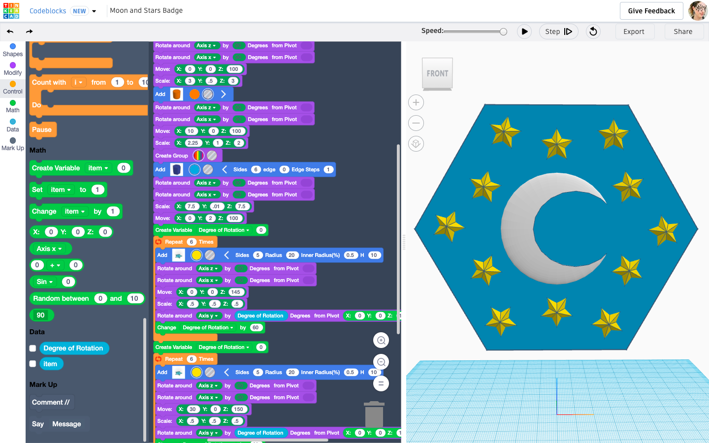 Badges With Tinkercad Codeblocks : 6 Steps (with Pictures) - Instructables