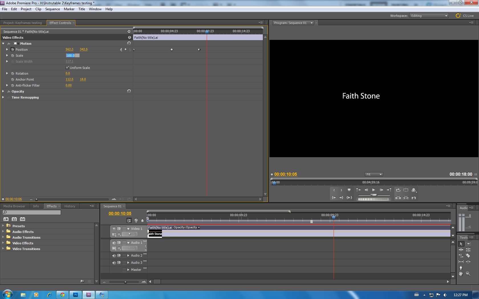 Tools of the Program: Adobe Premier ( Video Effect: Keyframes) : 4 Steps - Instructables