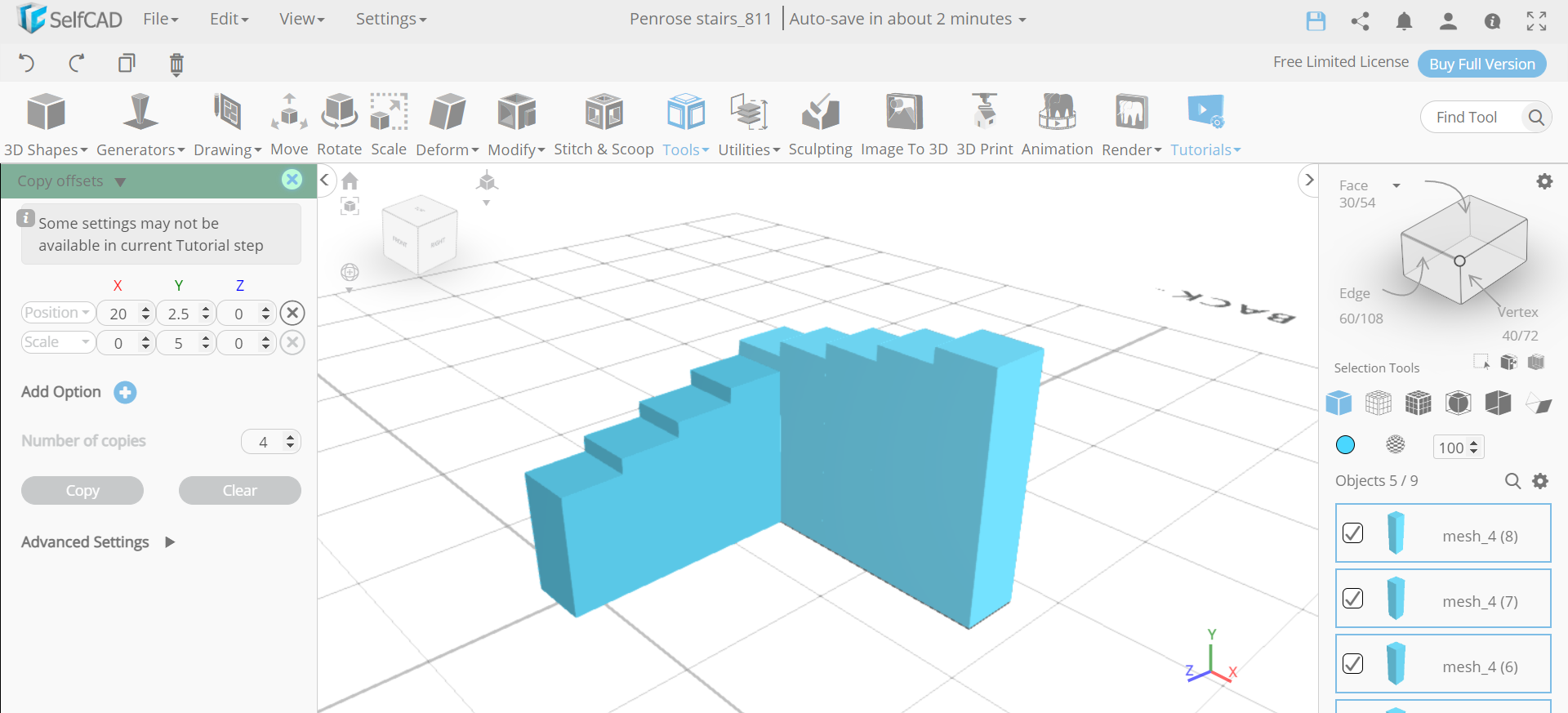 HOW TO CREATE a 3D PENROSE STAIRS IN 3D MODELLING SOFTWARE : 6 Steps ...