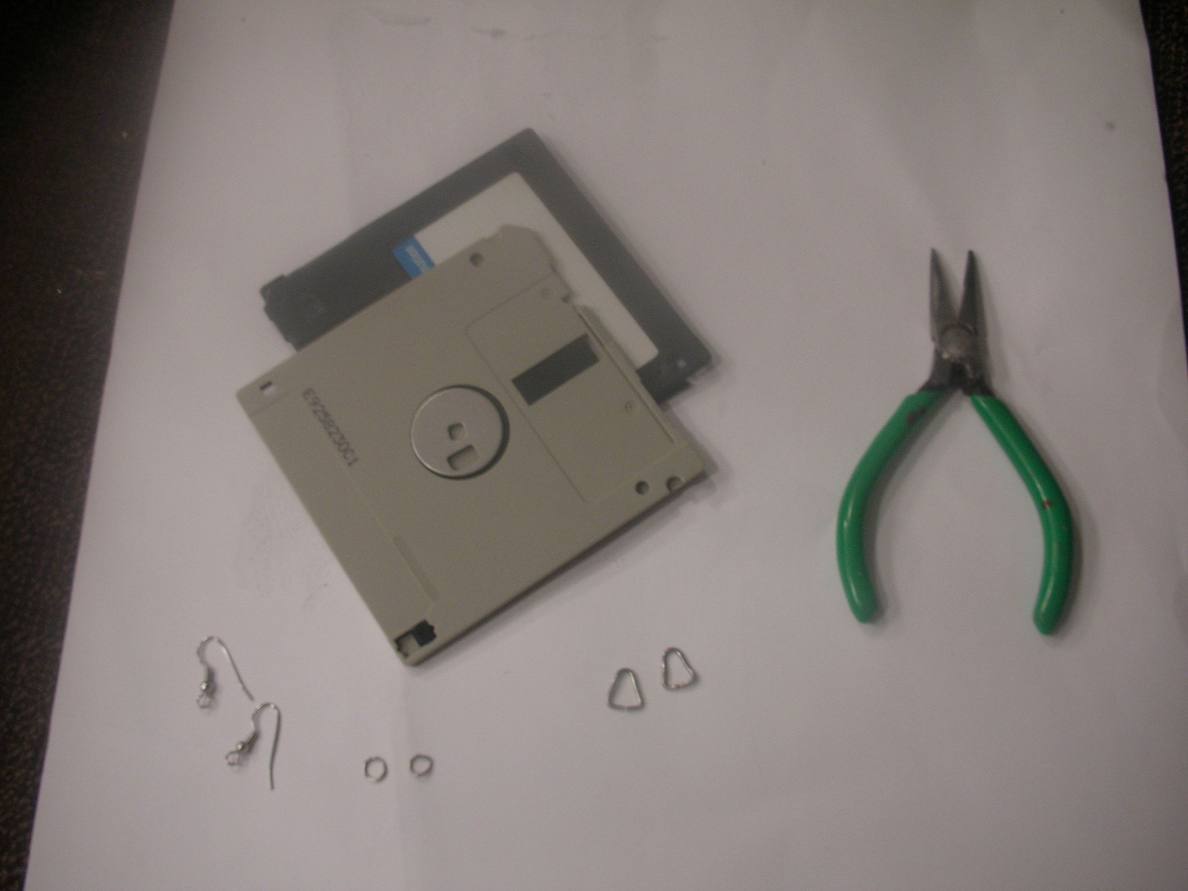 Earrings Made From Floppy Disk Parts! : 5 Steps - Instructables