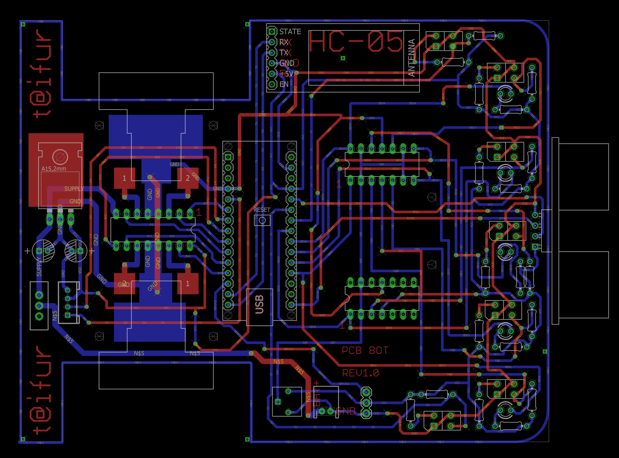 PCB BOT (Line Following, Obstacle Avoiding & Bluetooth Controlled Robot ...