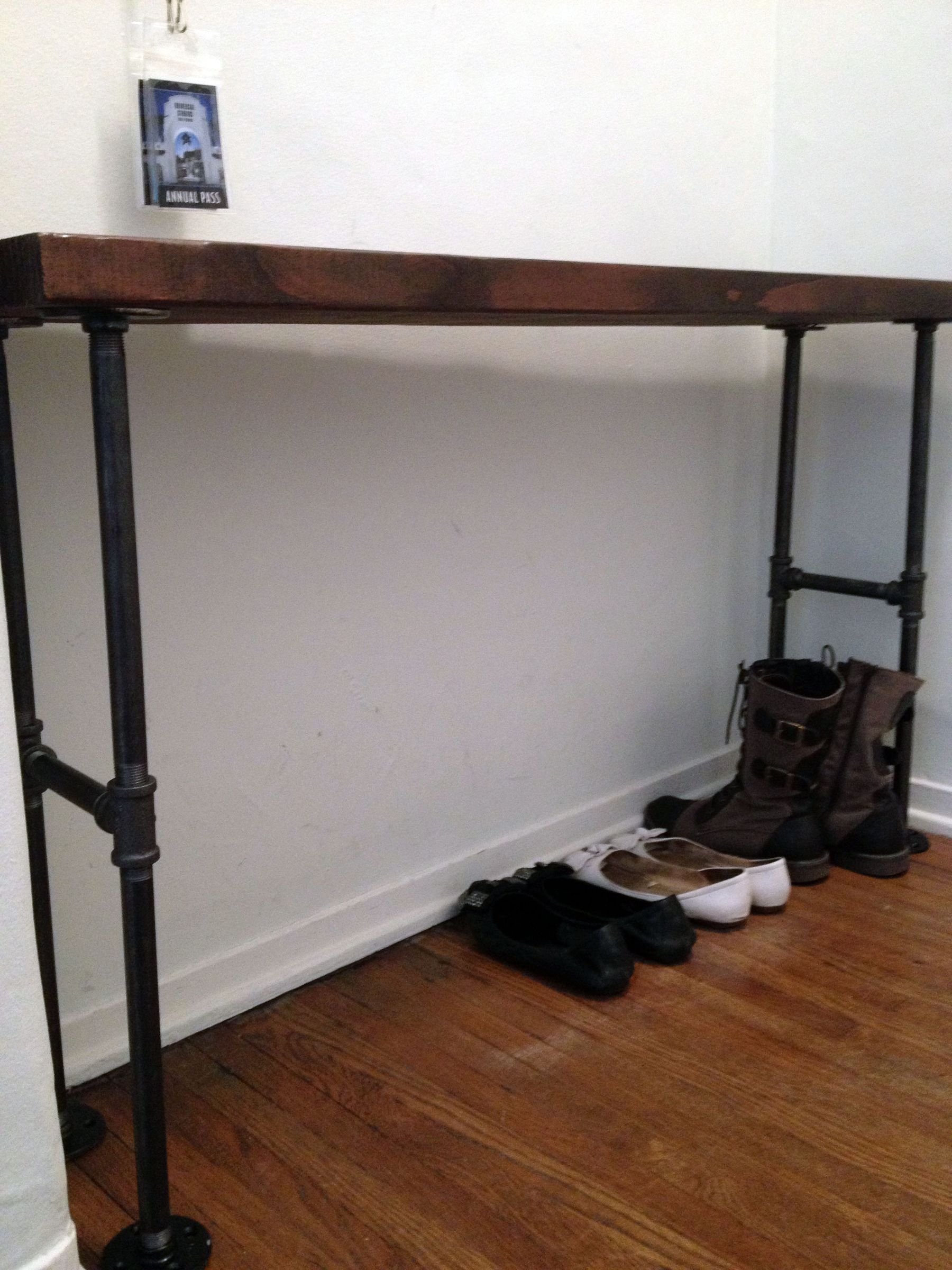 Easy Modern Black Iron Pipe Bench / Entryway Table (with Pictures ...