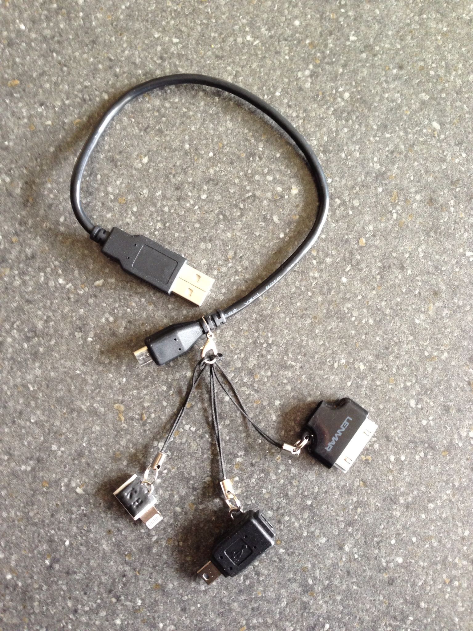 4-in-1 USB to Mini • Micro • Lightning • 30-pin Connector Cable : 3 ...