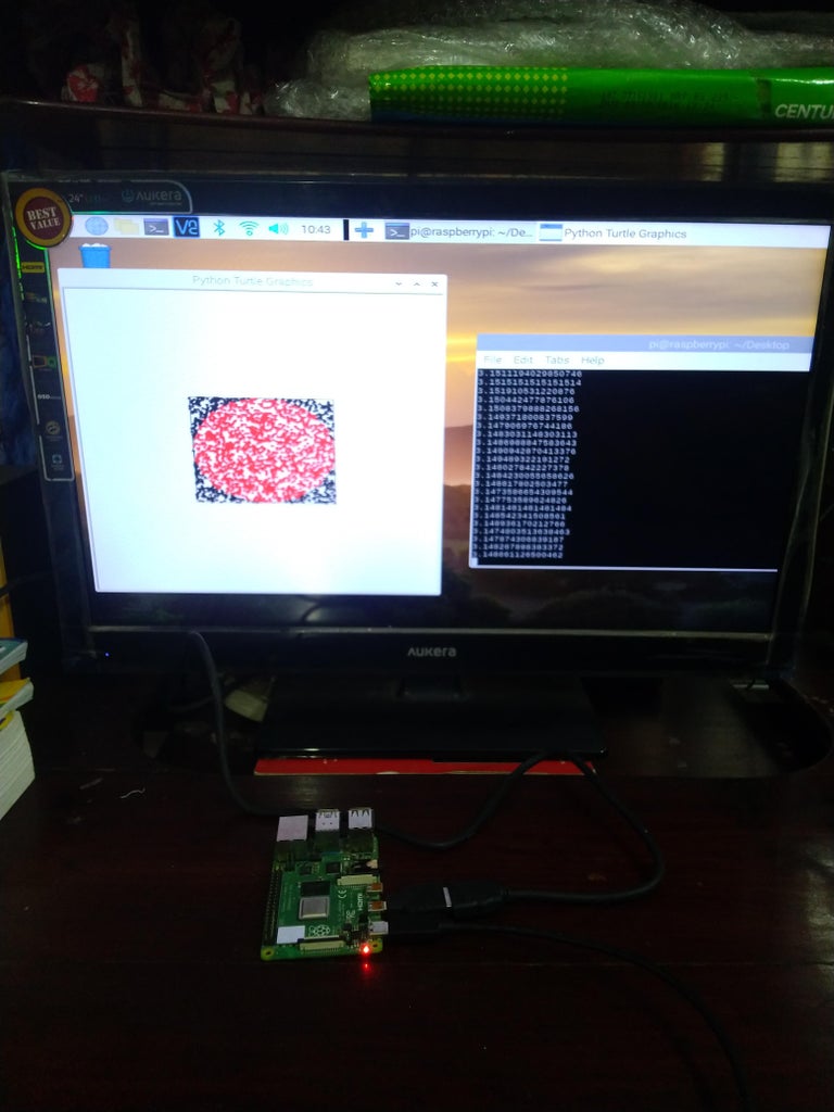 Pi On A Pi Pi Value Estimation On A Raspberry Pi 4 Steps Instructables