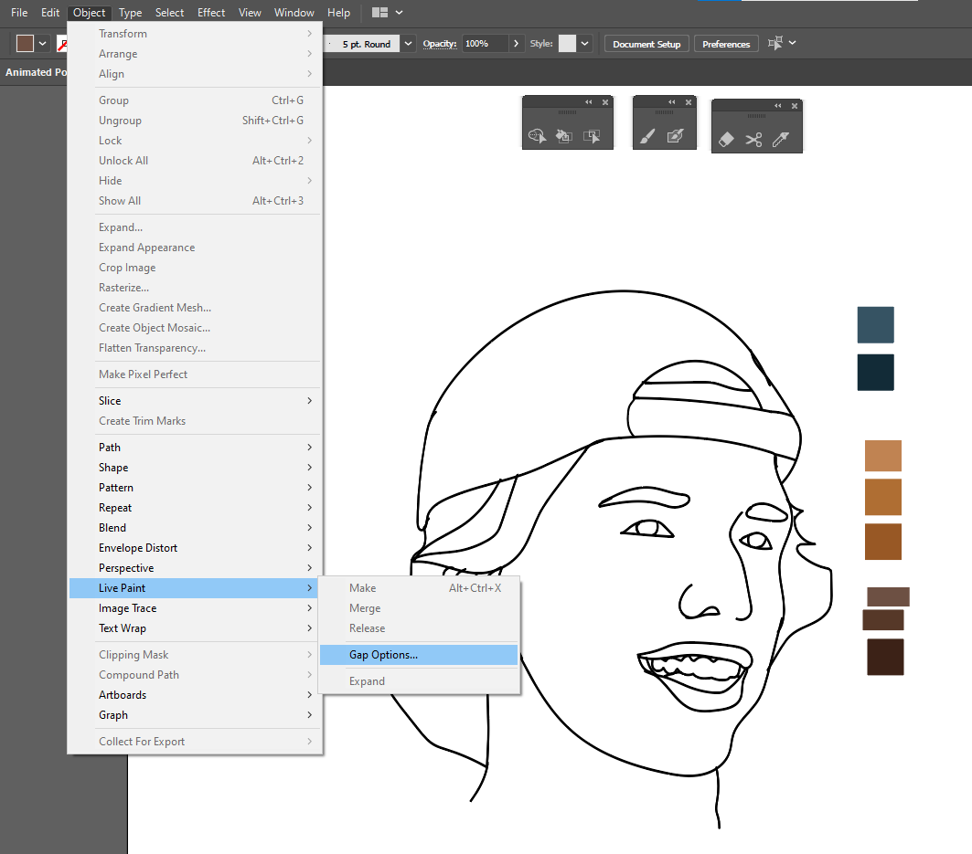 Intro to Live Paint: Cartoon Portraits on Adobe Illustrator : 7 Steps ...