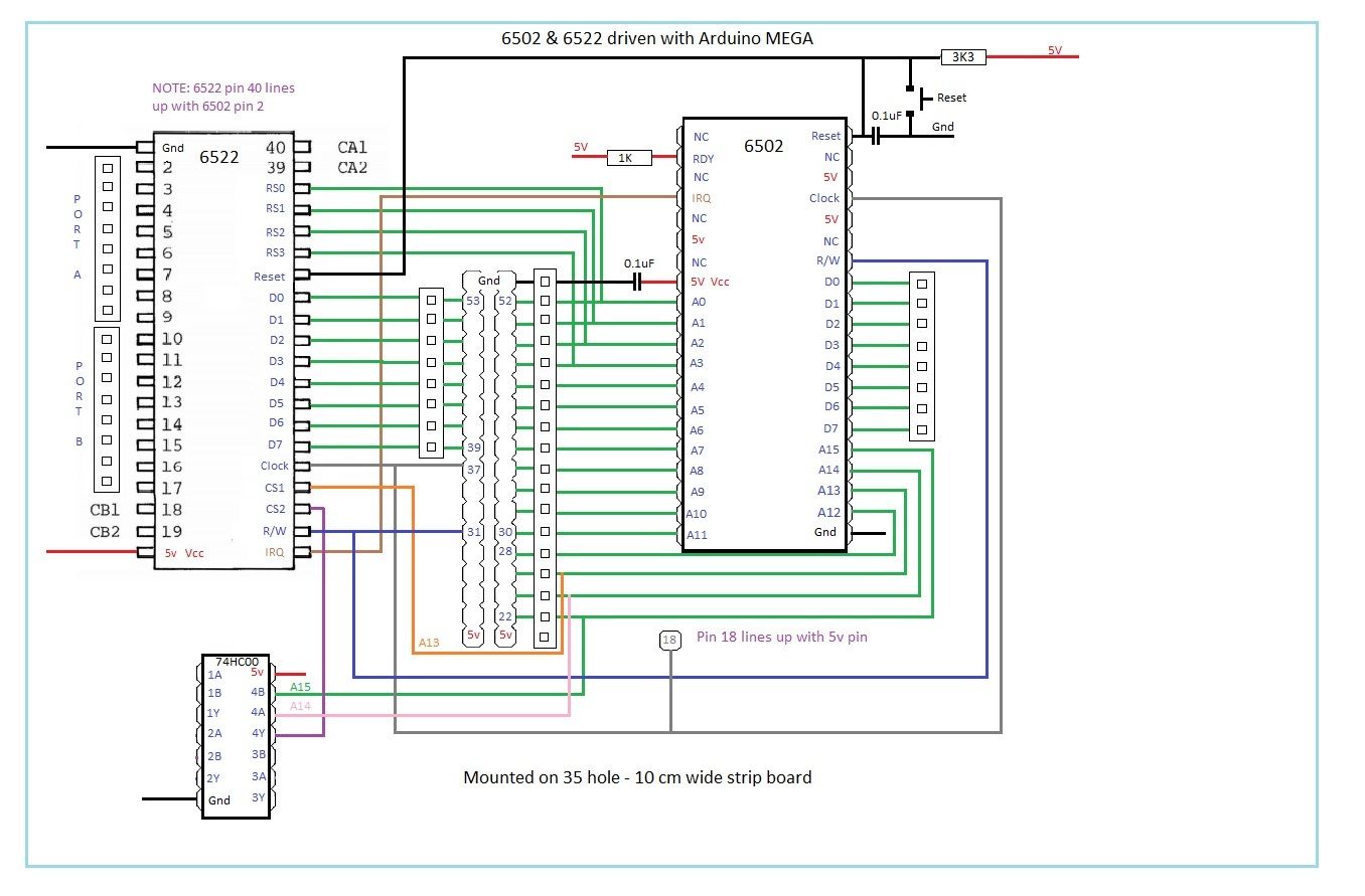 6502 & 6522 Minimal Computer (with Arduino MEGA) Part 2 : 4 Steps ...