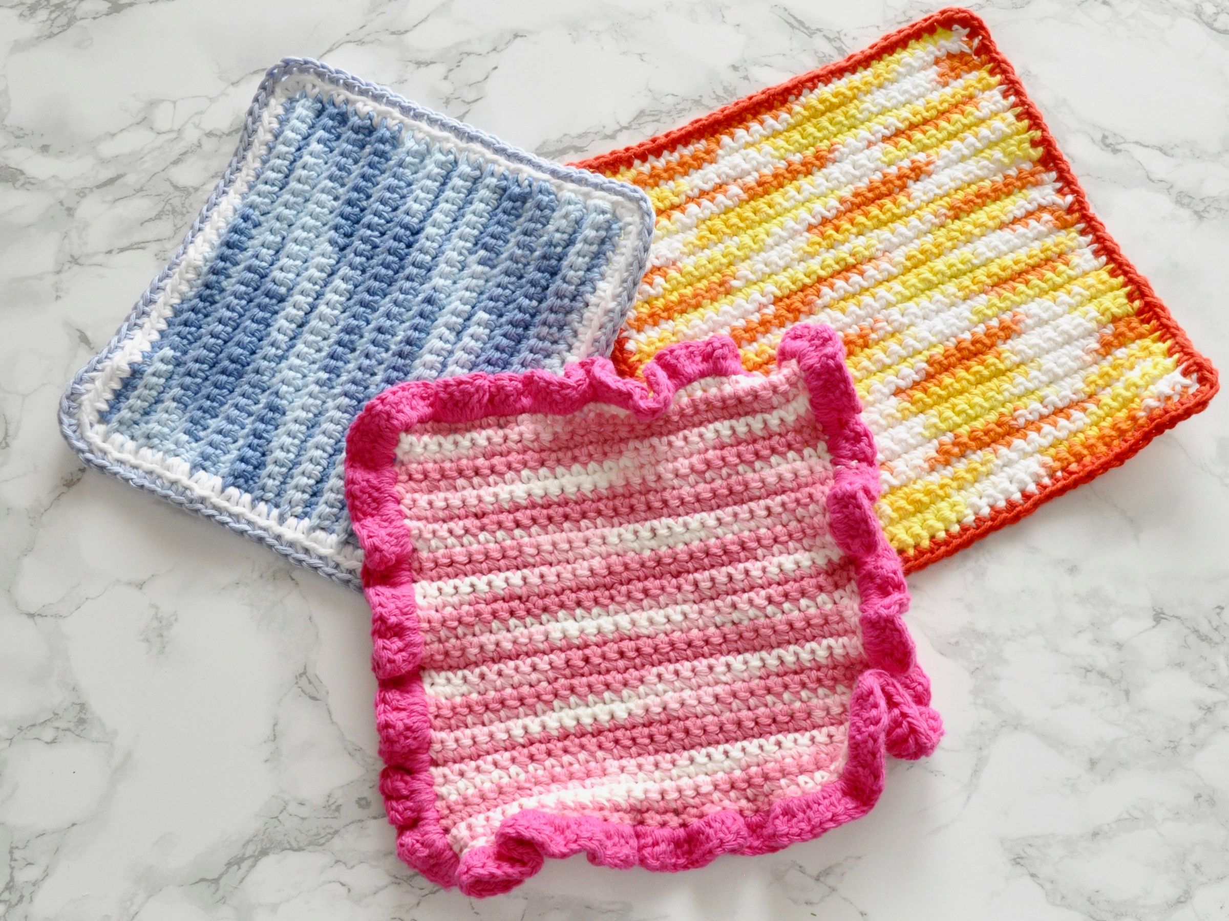 Easy Crochet Dishcloth / Washcloth : 9 Steps (with Pictures ...
