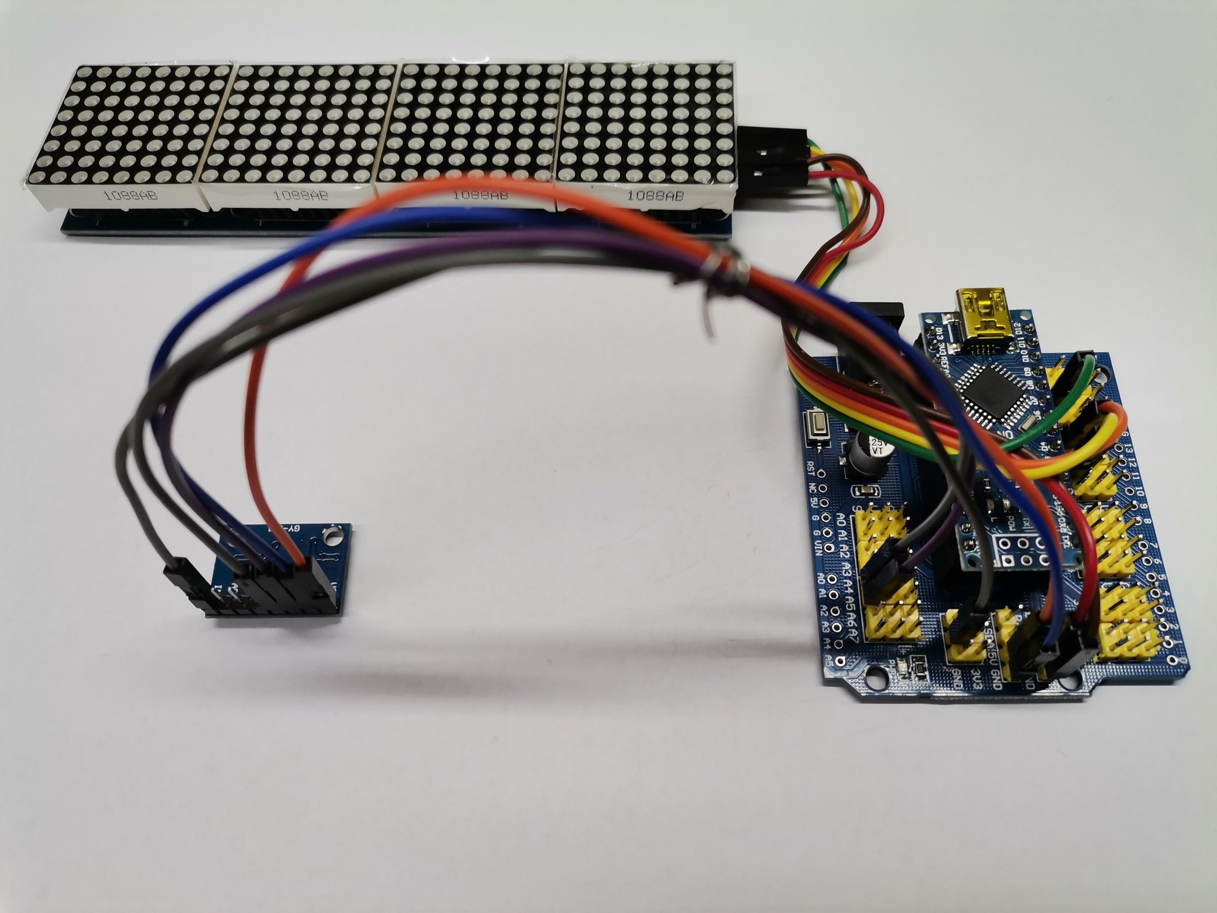 Arduino MPU6050 Interactive Scrolling Game on 32x8 Led Matrix : 4 Steps ...