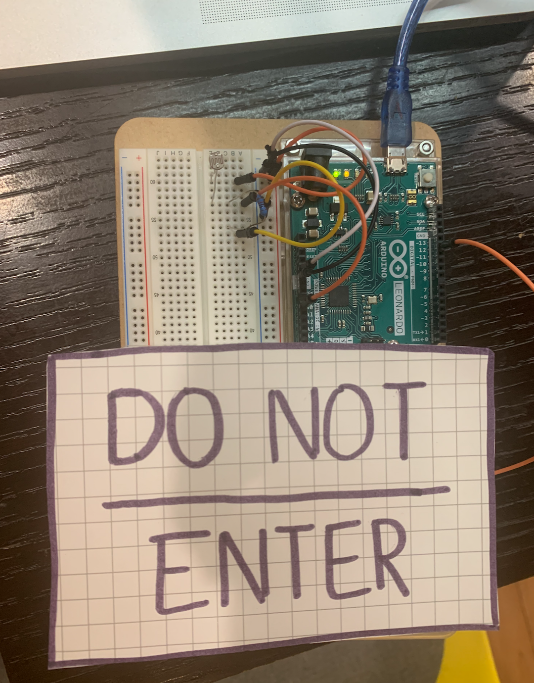 DO NOT ENTER: Arduino Leonardo LED Photo-resistance Reminder Light : 5 ...