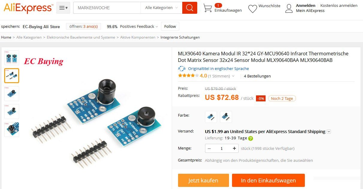 Infrared Thermal Imaging Camera With MLX90640 and ESP32 for Less Than ...