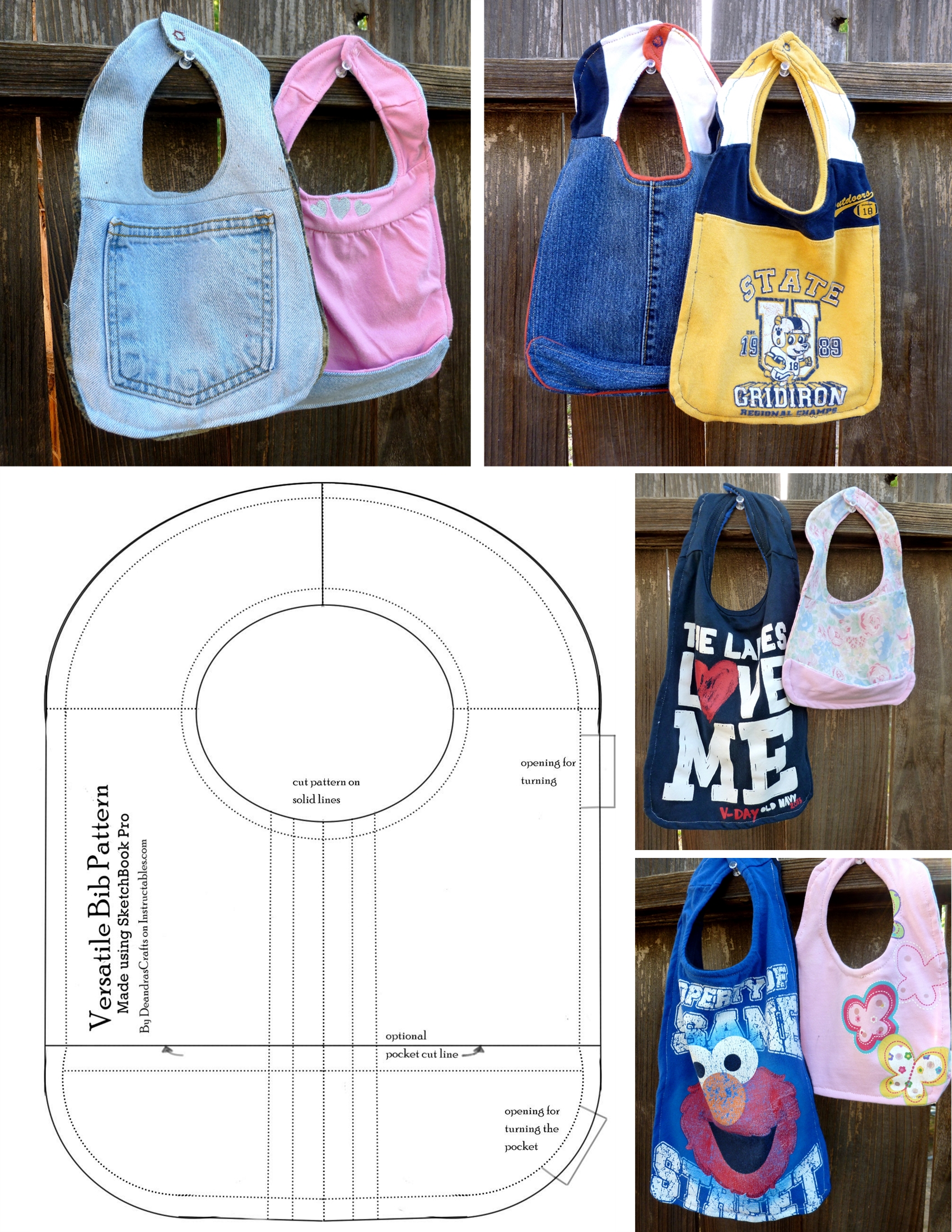 Recycled Clothes Bib With Versatile Pattern : 7 Steps (with Pictures ...