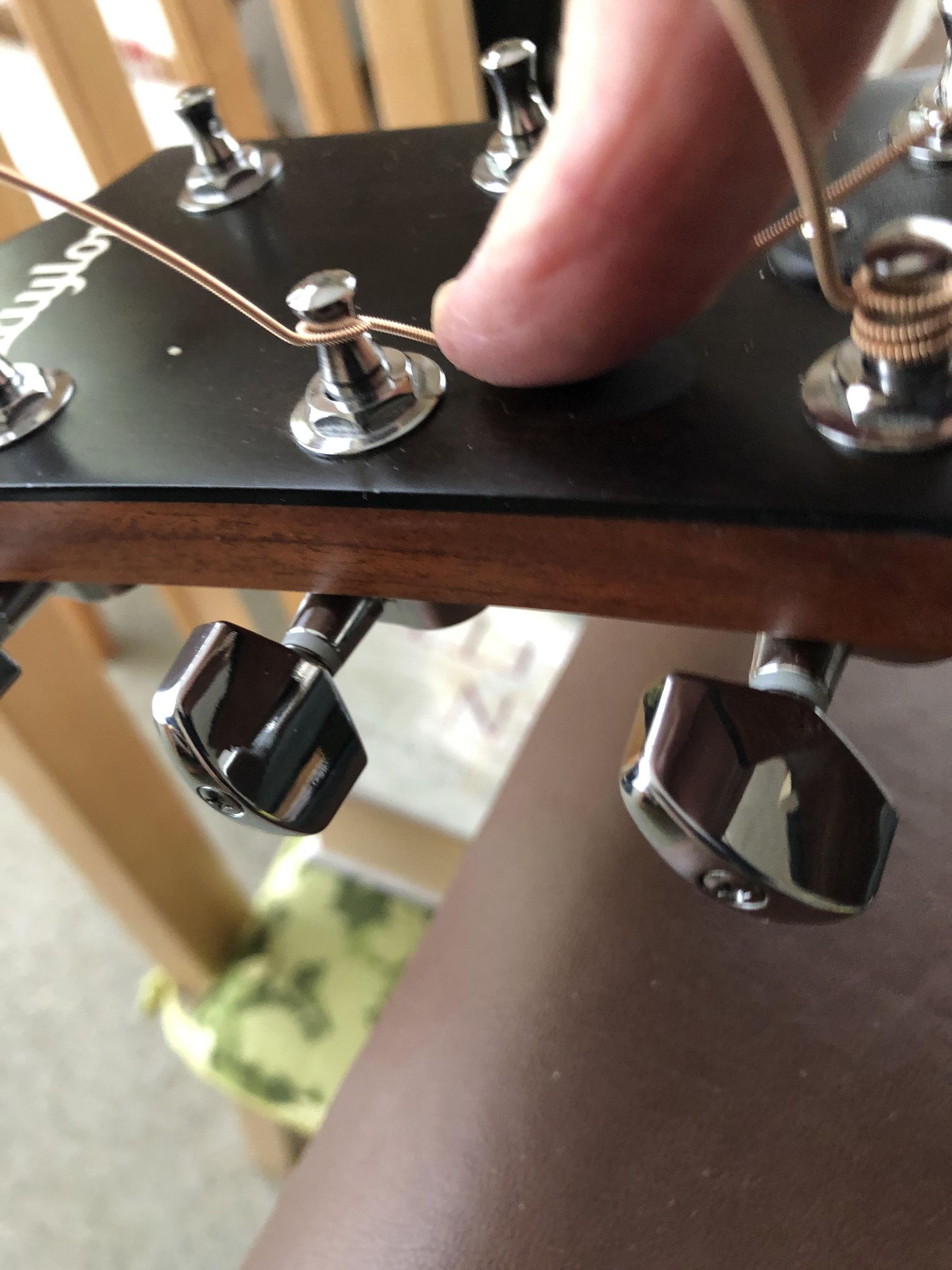 Re- Stringing a Taylor Electro Acoustic Guitar and Locking the Strings ...