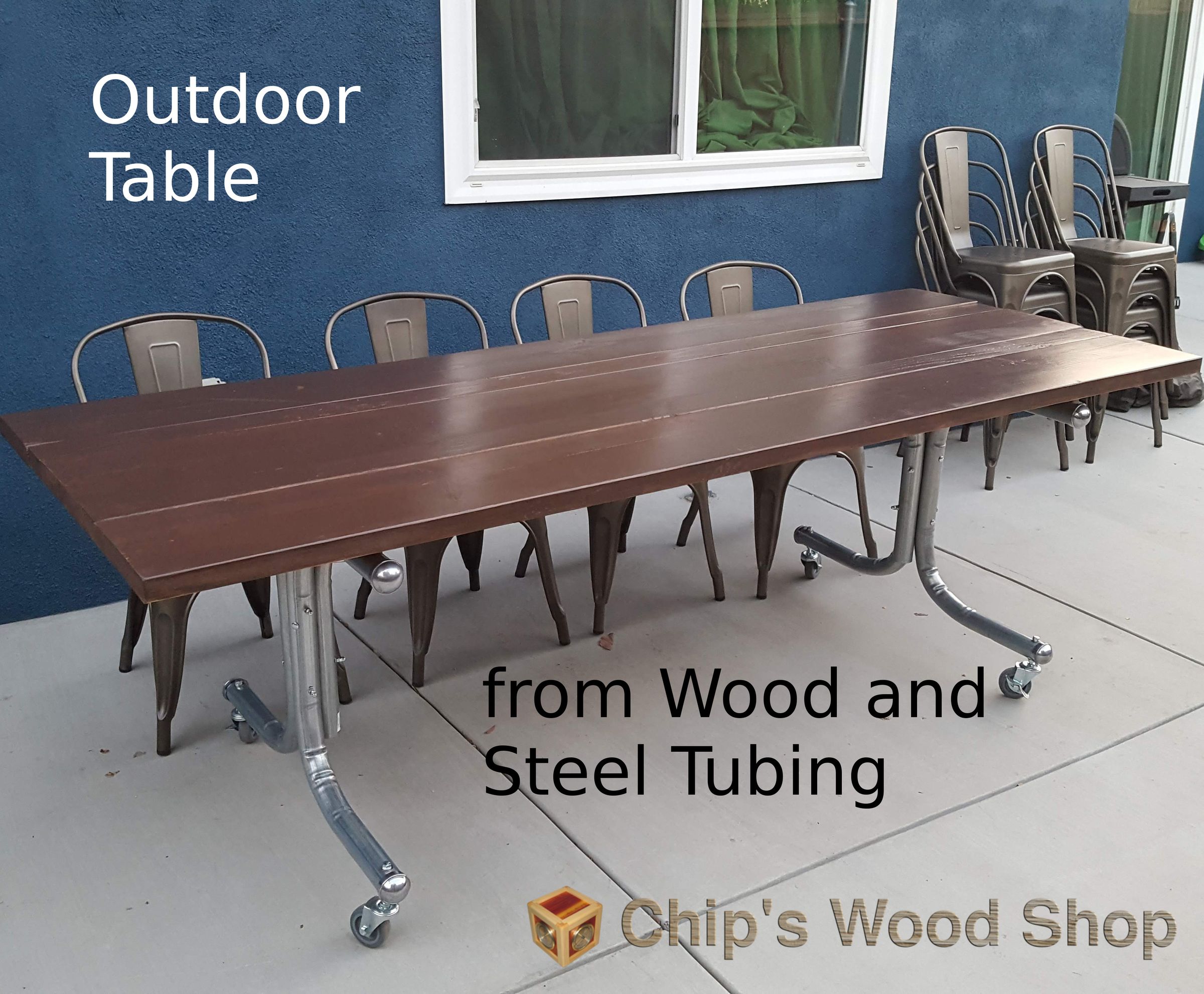 Outdoor Table From Wood and Steel Tubing : 14 Steps (with Pictures ...